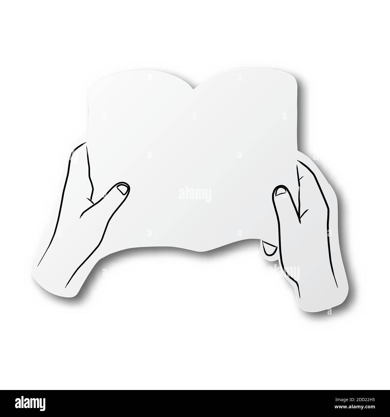 Vector illustration black line hand drawn of close-up hands holding ...