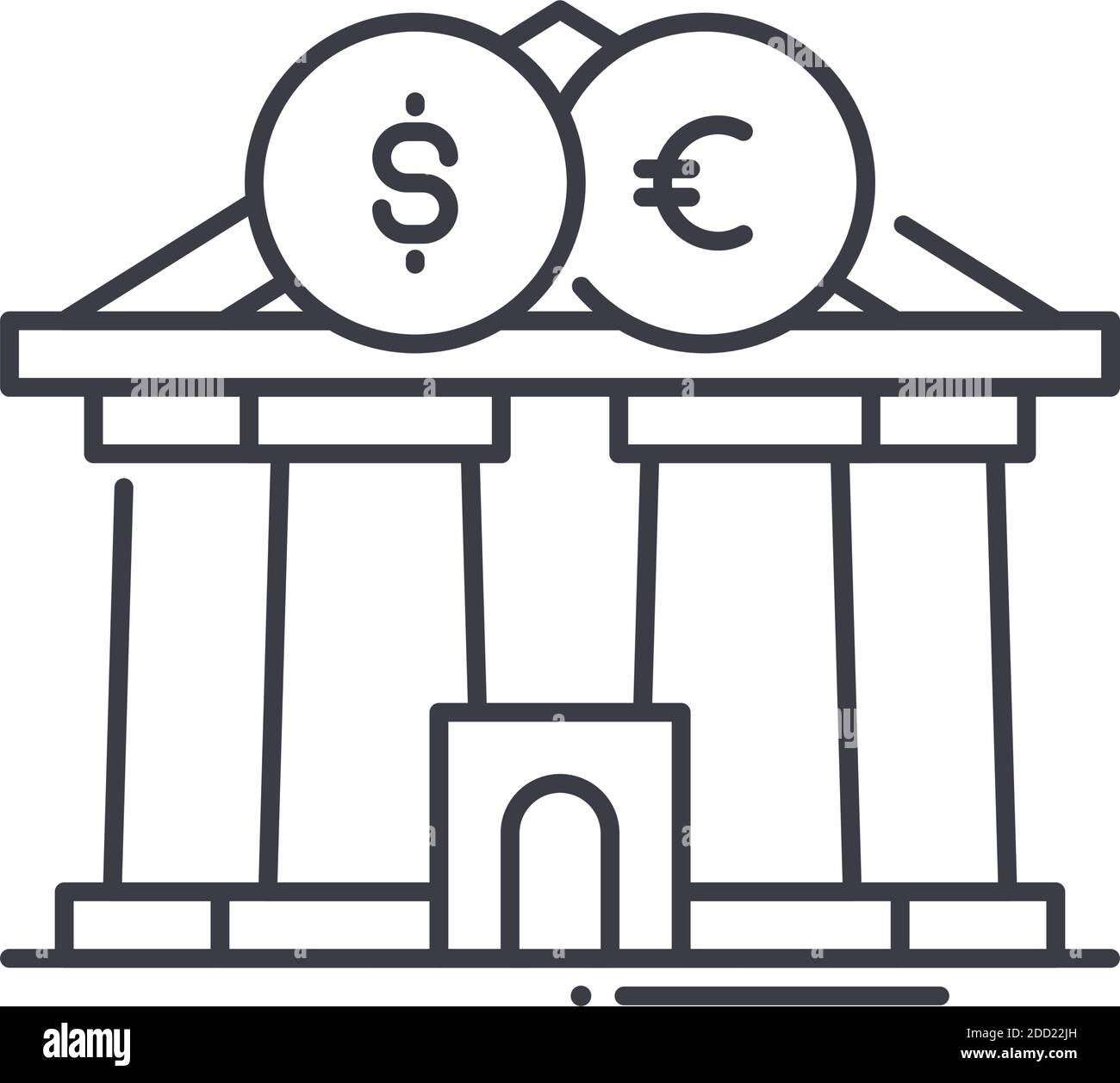 Exchange bank icon, linear isolated illustration, thin line vector, web ...