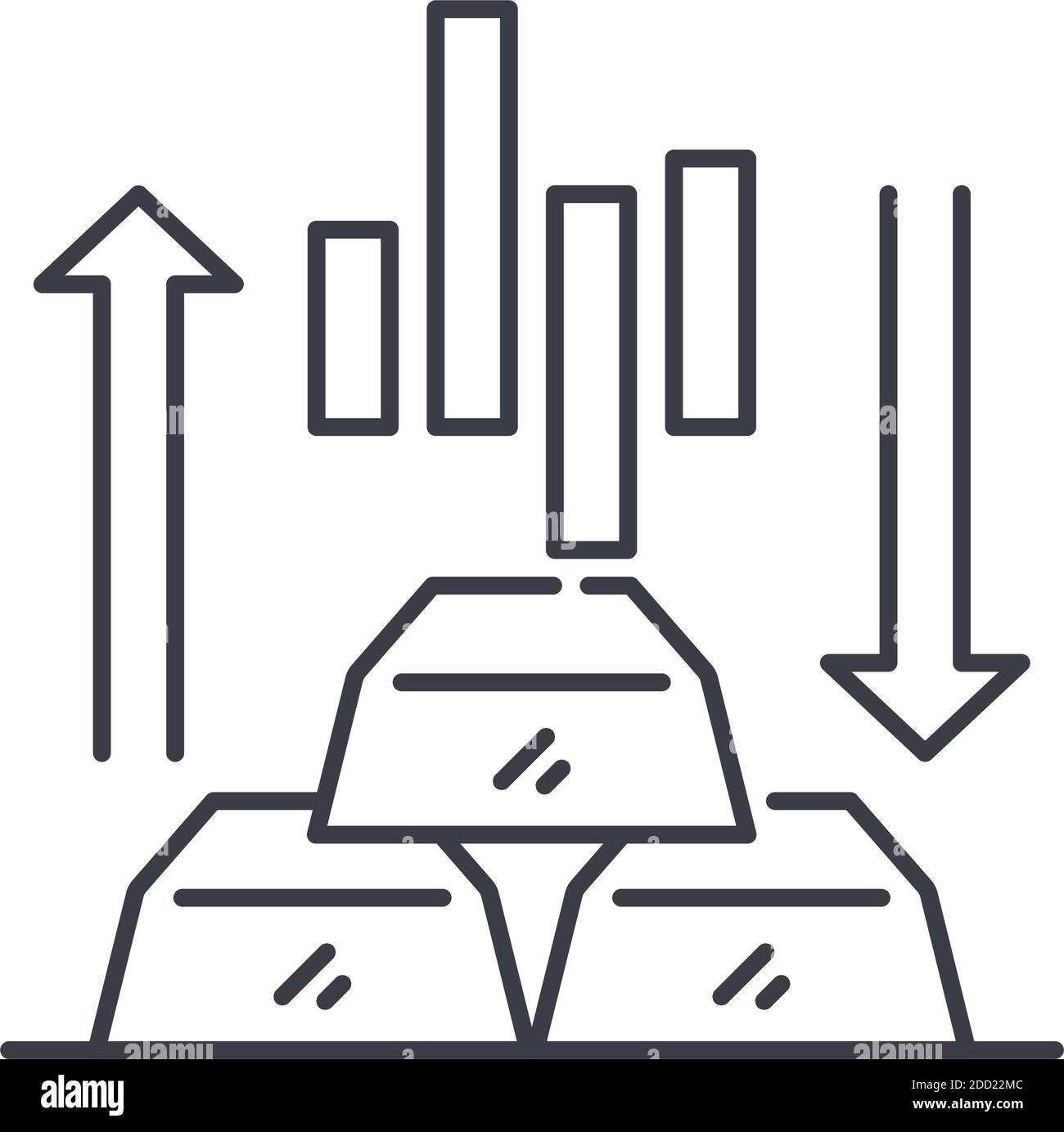 Equity markers icon, linear isolated illustration, thin line vector ...