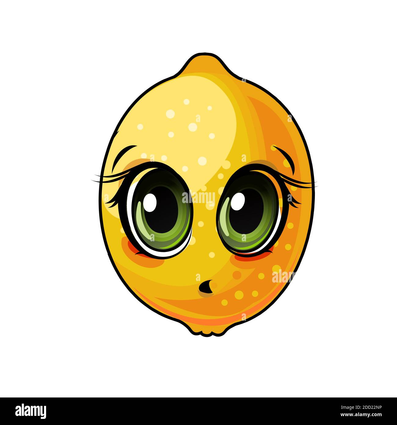 Lemon fruits. Face. The isolated object on a white background. Ripe ...