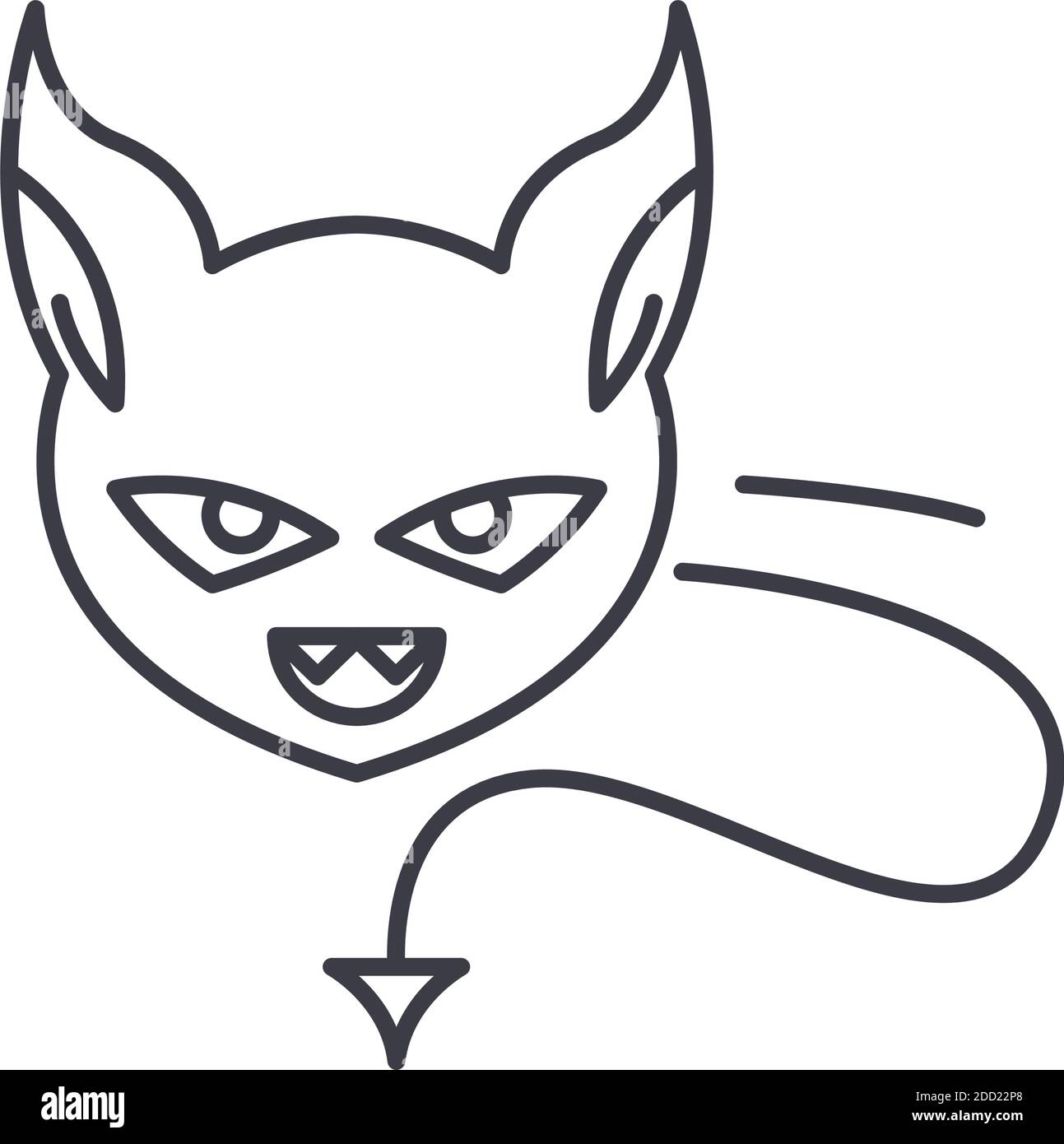 Evil icon, linear isolated illustration, thin line vector, web design ...