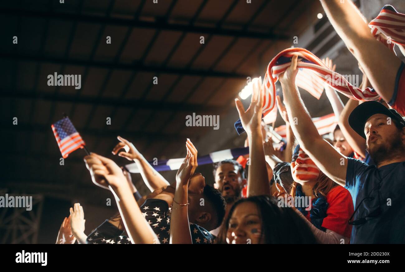 Crowd Of People Cheering Football