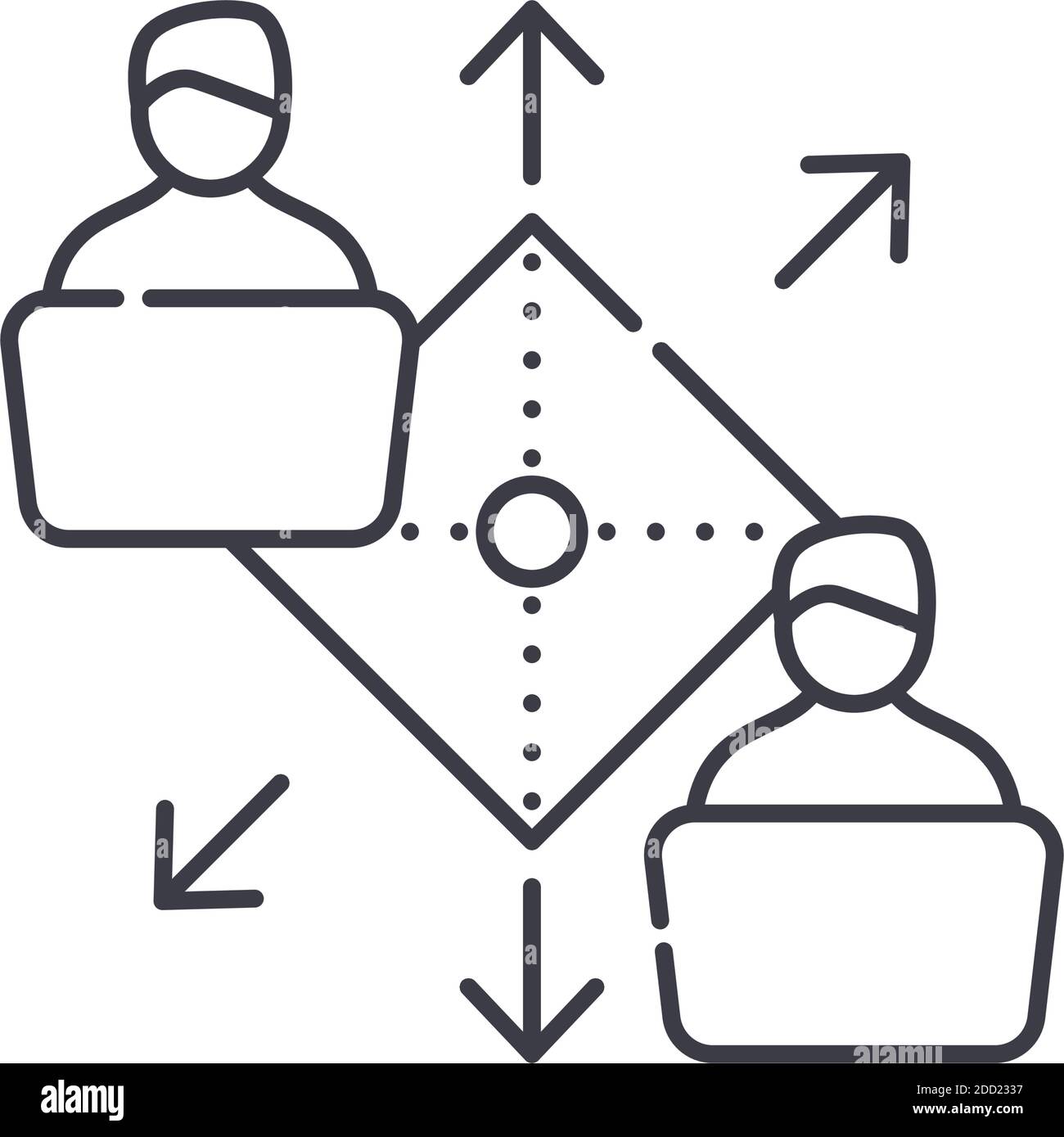 Engineer service icon, linear isolated illustration, thin line vector ...