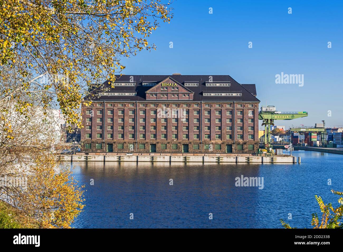 Berlin, Germany - November 7, 2020: Westhafen port BEHALA, inland port ...