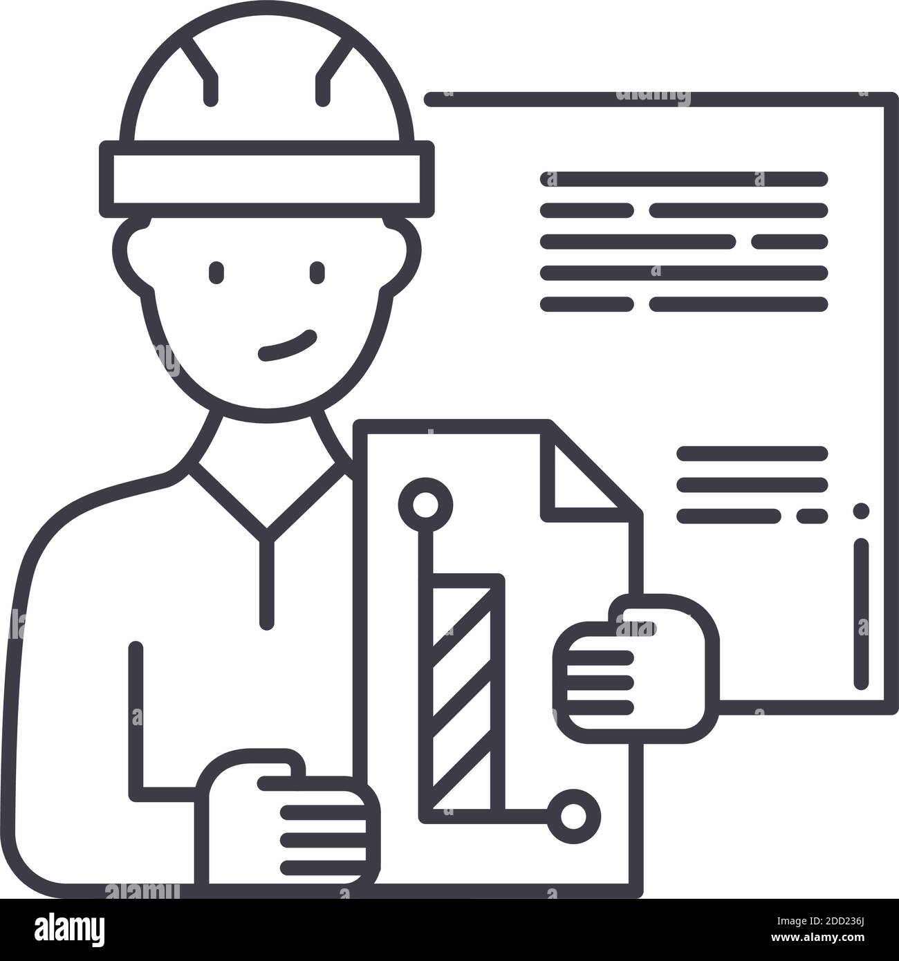 Engineering icon, linear isolated illustration, thin line vector, web ...
