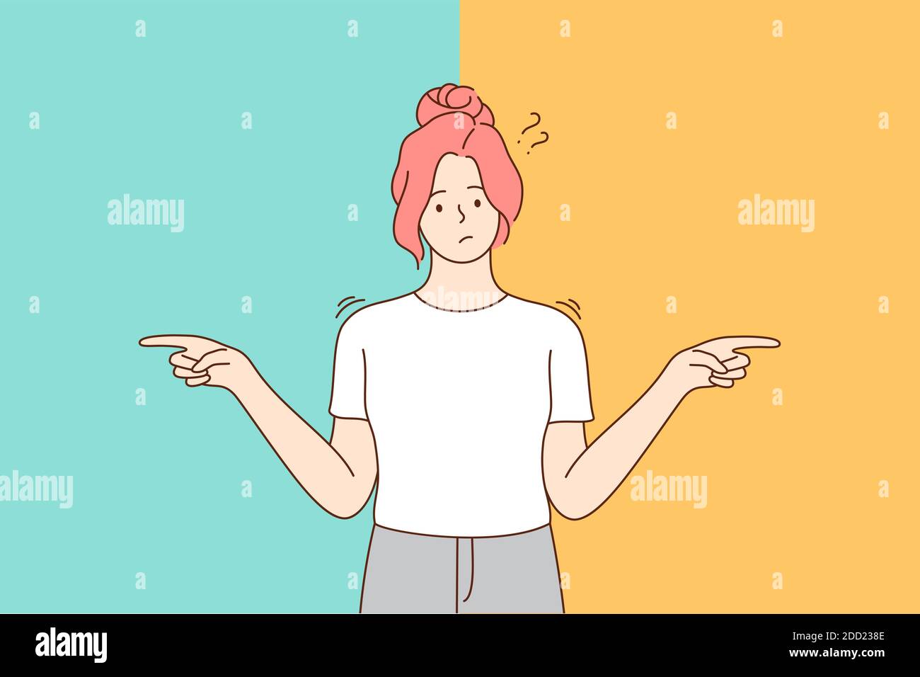 Woman choosing between two Stock Vector Images - Alamy