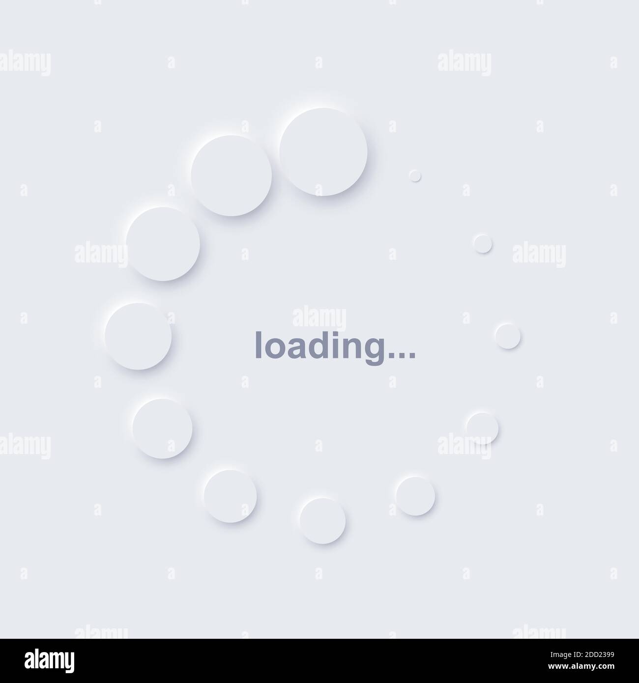 Loading icon symbol on computer. White circles indicating download or ...