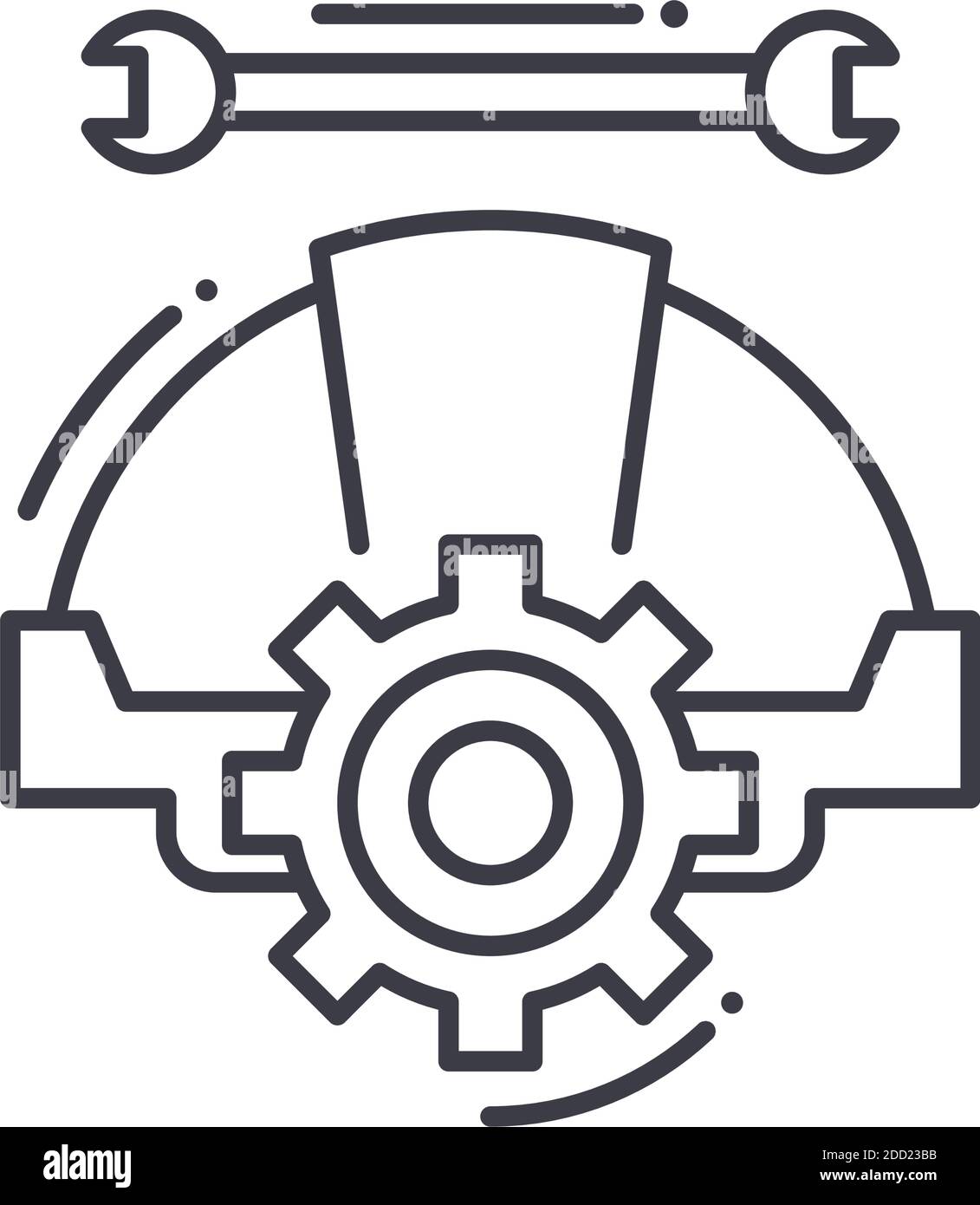 Engineer system icon, linear isolated illustration, thin line vector ...