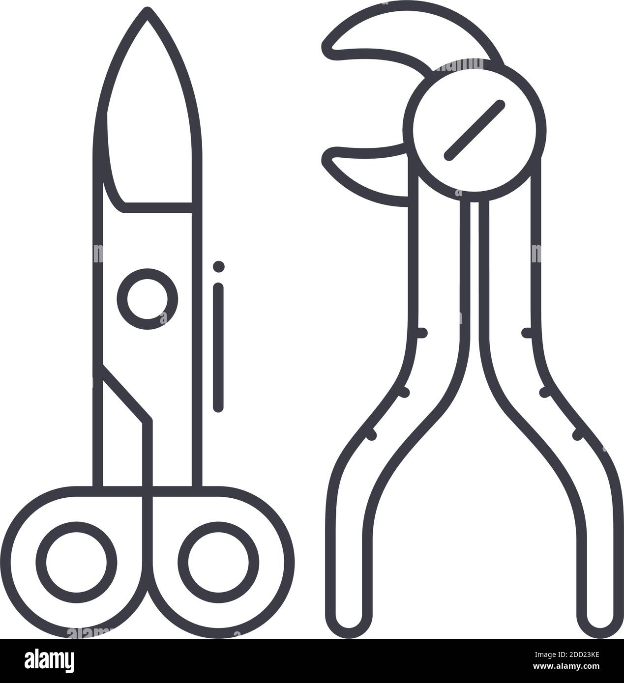 Engineer scissors icon, linear isolated illustration, thin line vector ...