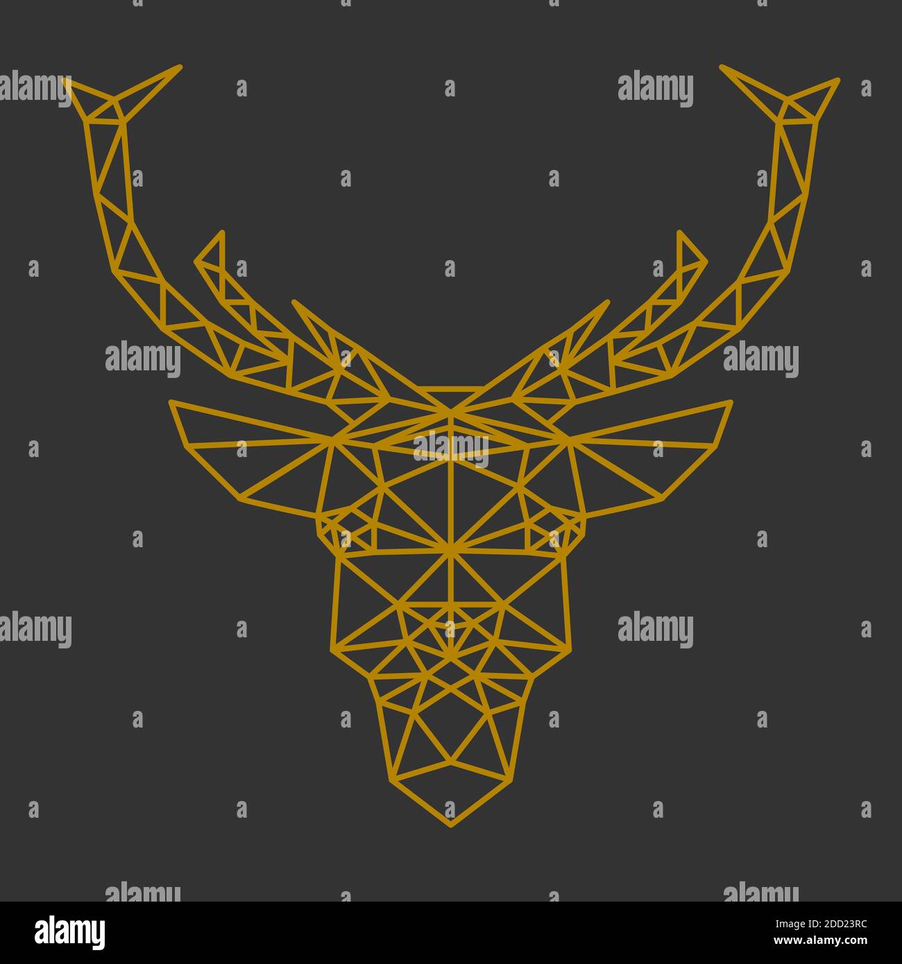 geometric reindeer or stag head front view vector illustration Stock ...