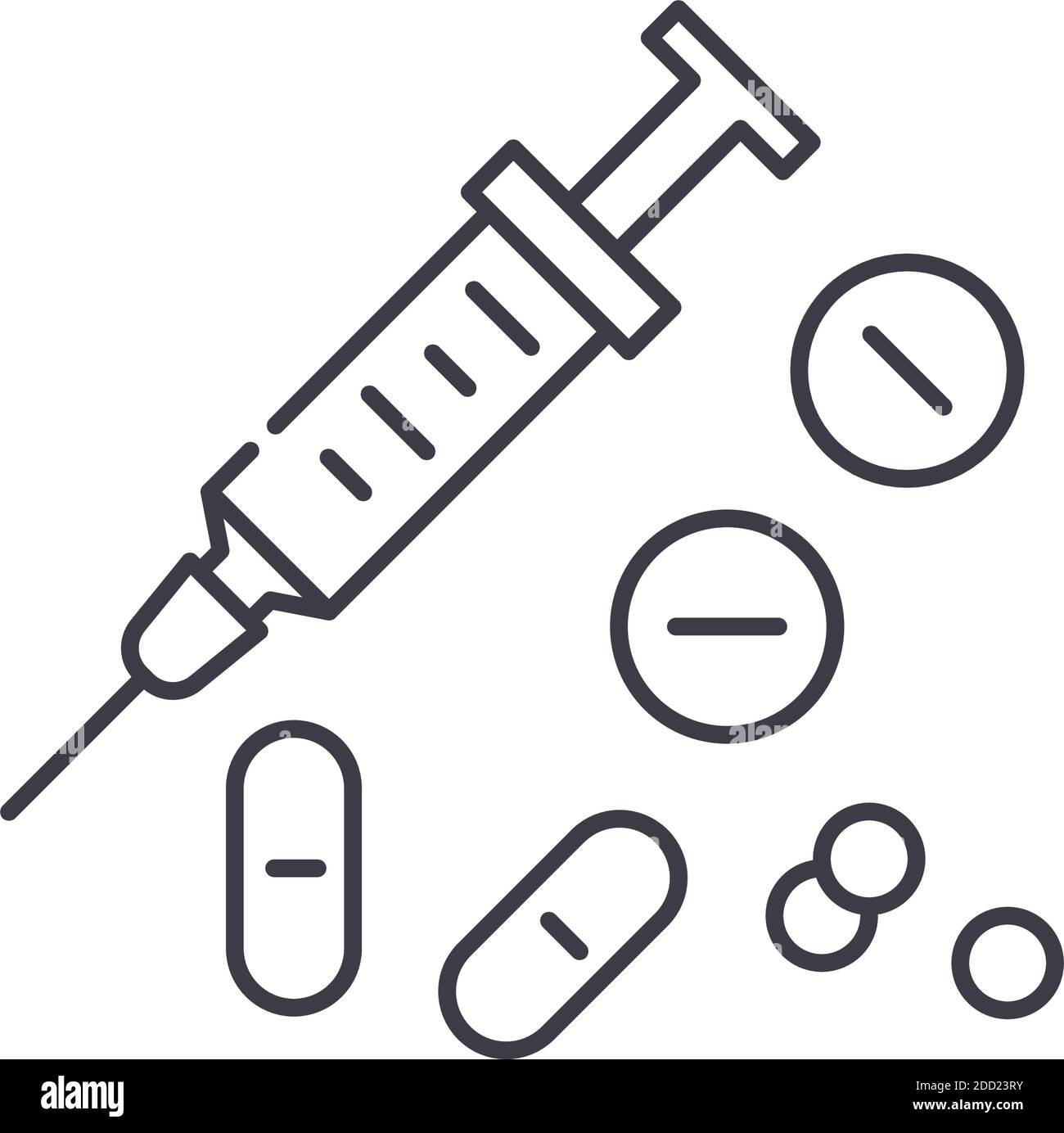 Drug icon, linear isolated illustration, thin line vector, web design ...