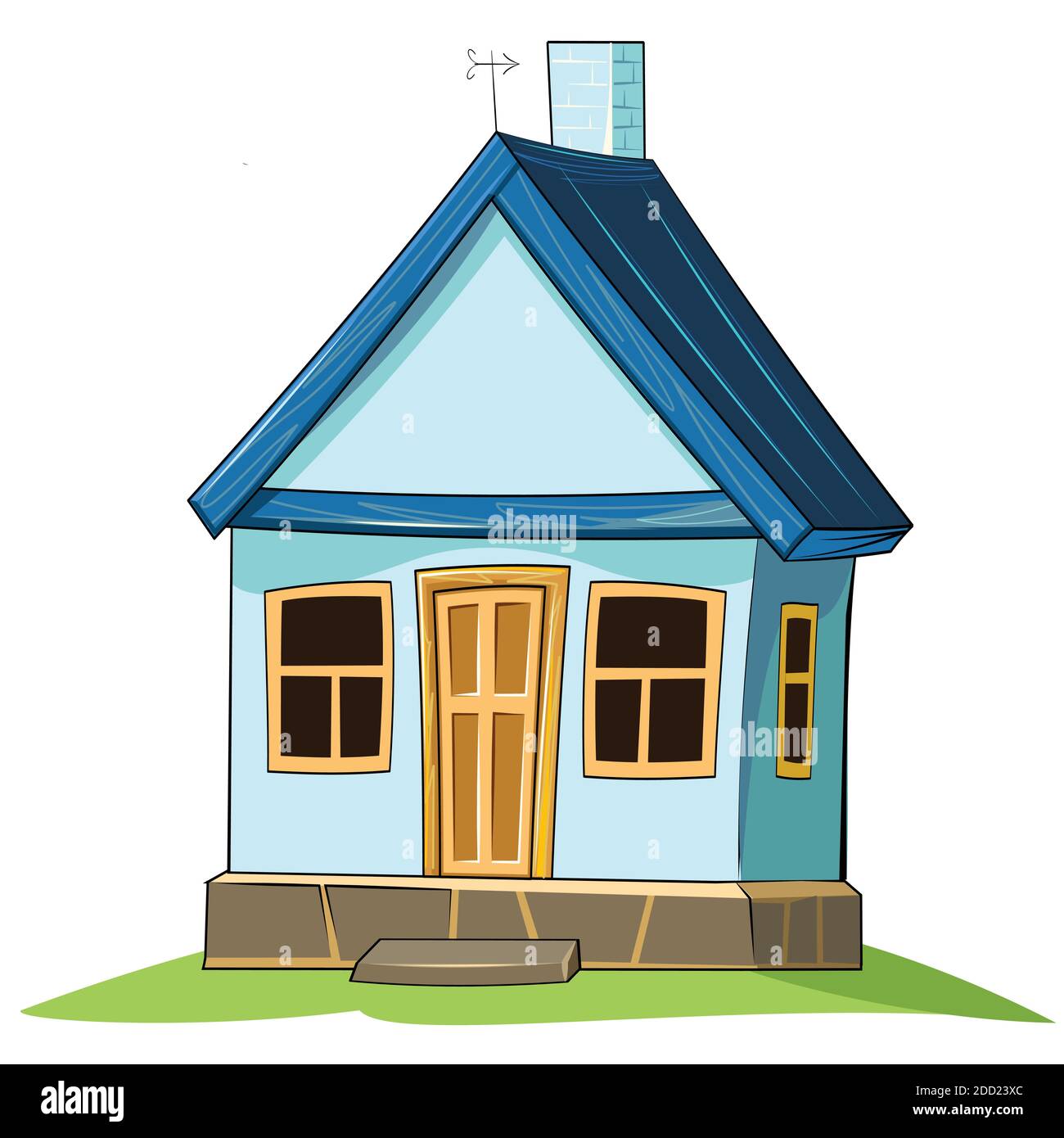 Old village house. Fabulous cartoon object. Cute childish style ...
