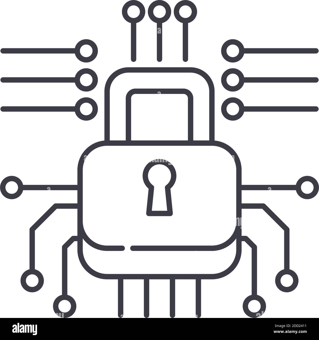 Encryption icon, linear isolated illustration, thin line vector, web ...