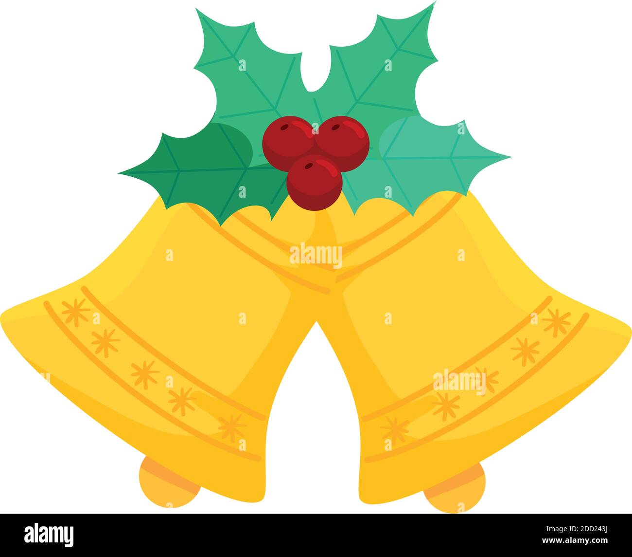 happy merry christmas bells decoration Stock Vector Image & Art - Alamy