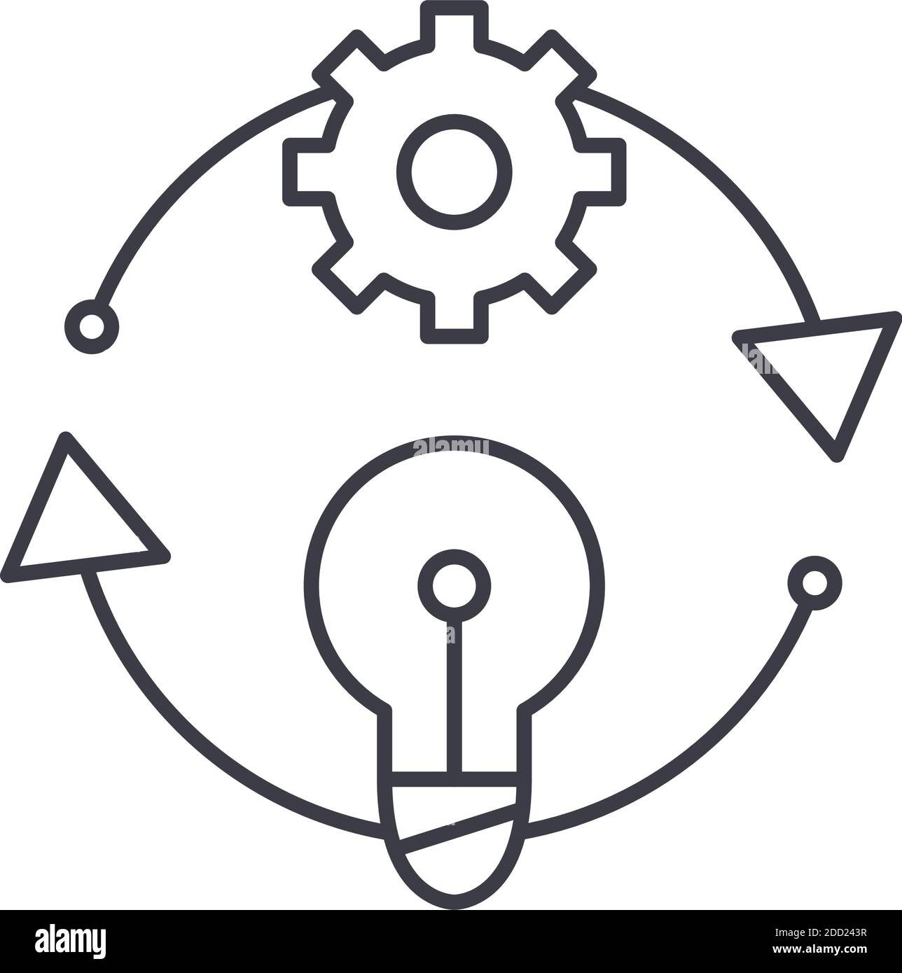 Engineer thinking icon, linear isolated illustration, thin line vector ...