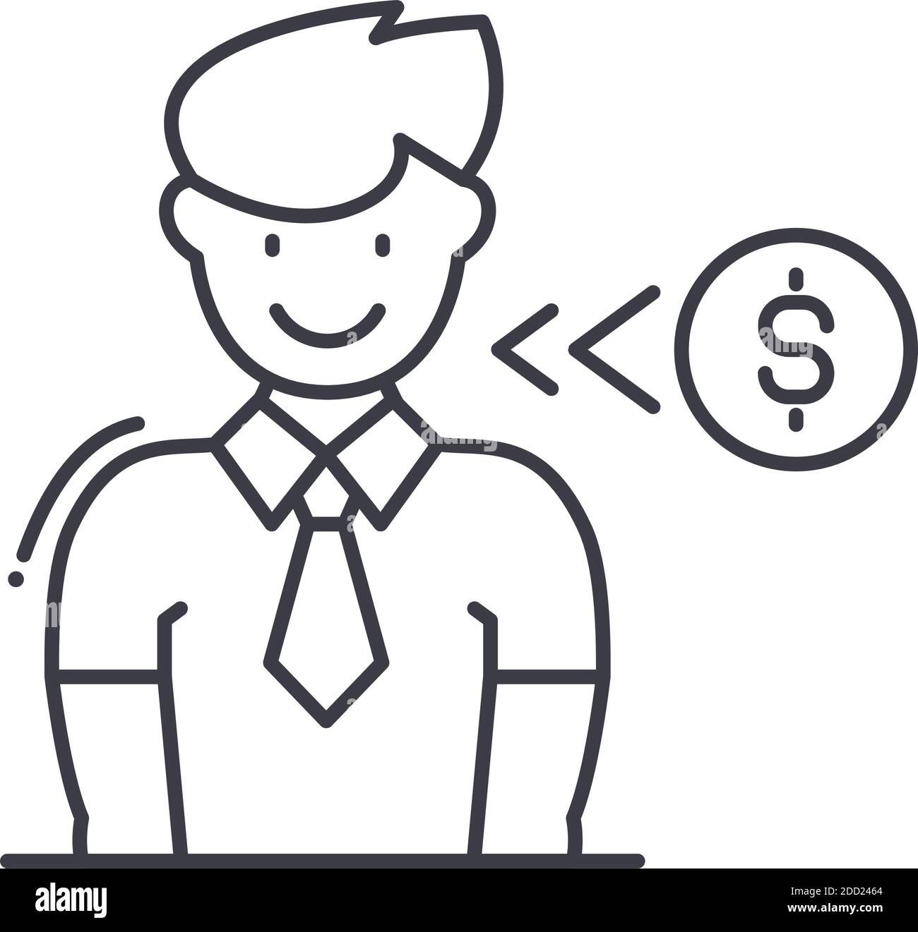 Employee wages icon, linear isolated illustration, thin line vector ...