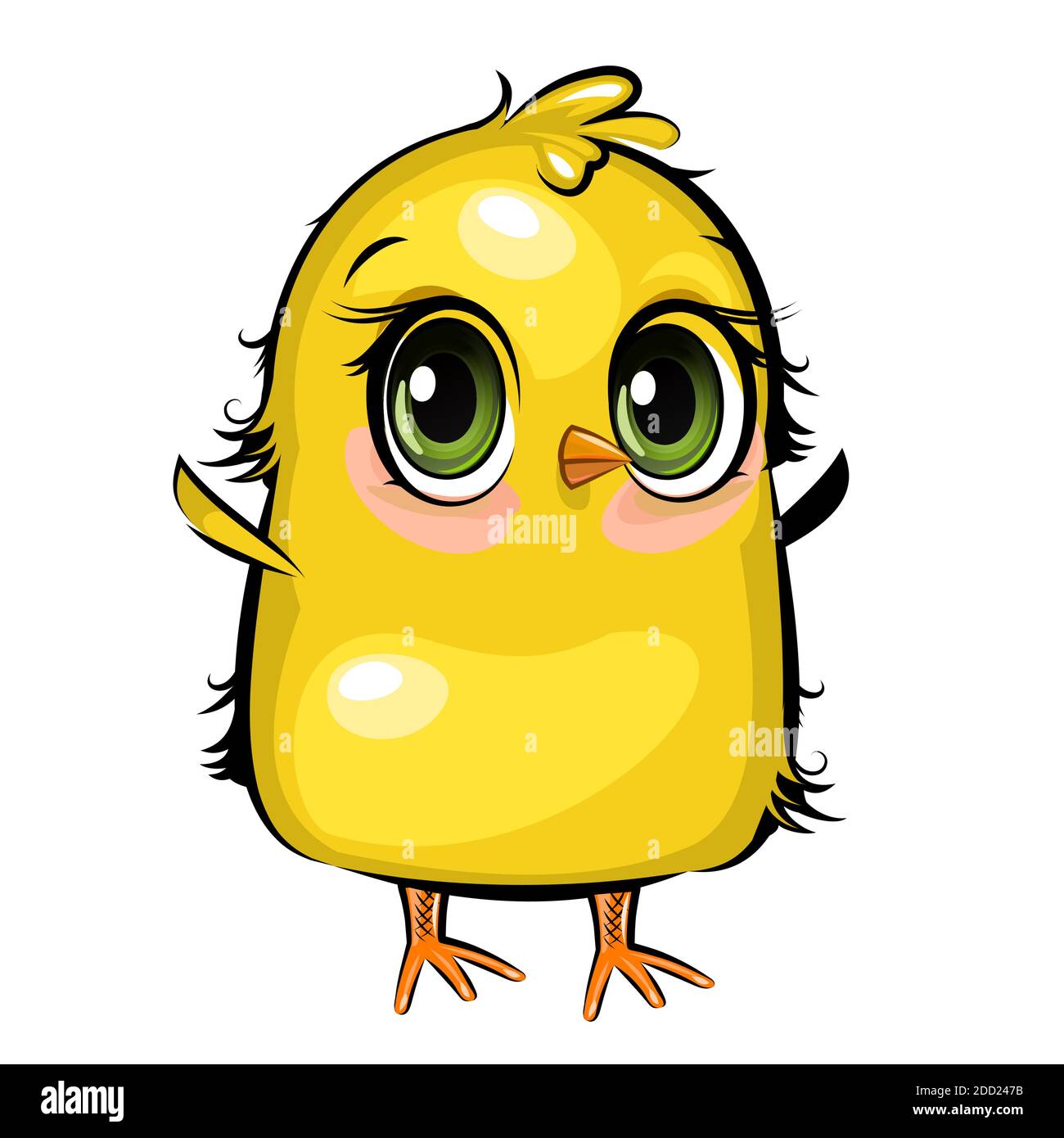 Little chick. The funny chick is trying to take off. Cute and funny ...