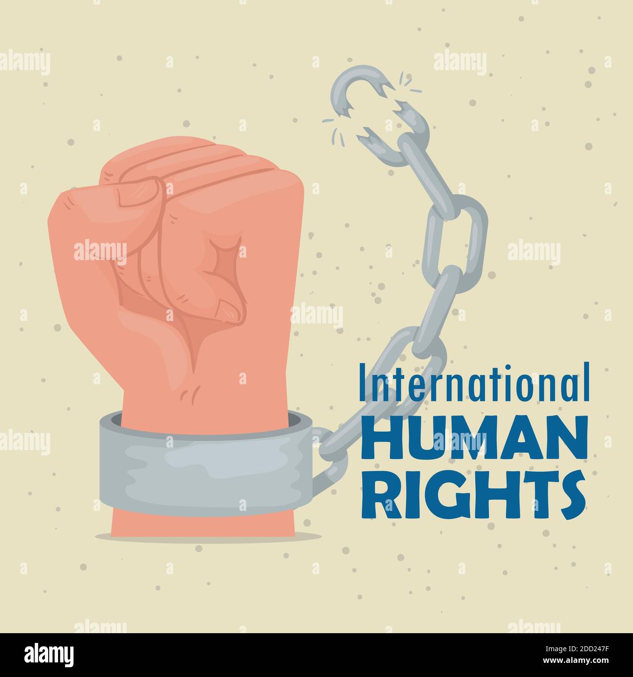 international human rights lettering poster with hand breaking ...