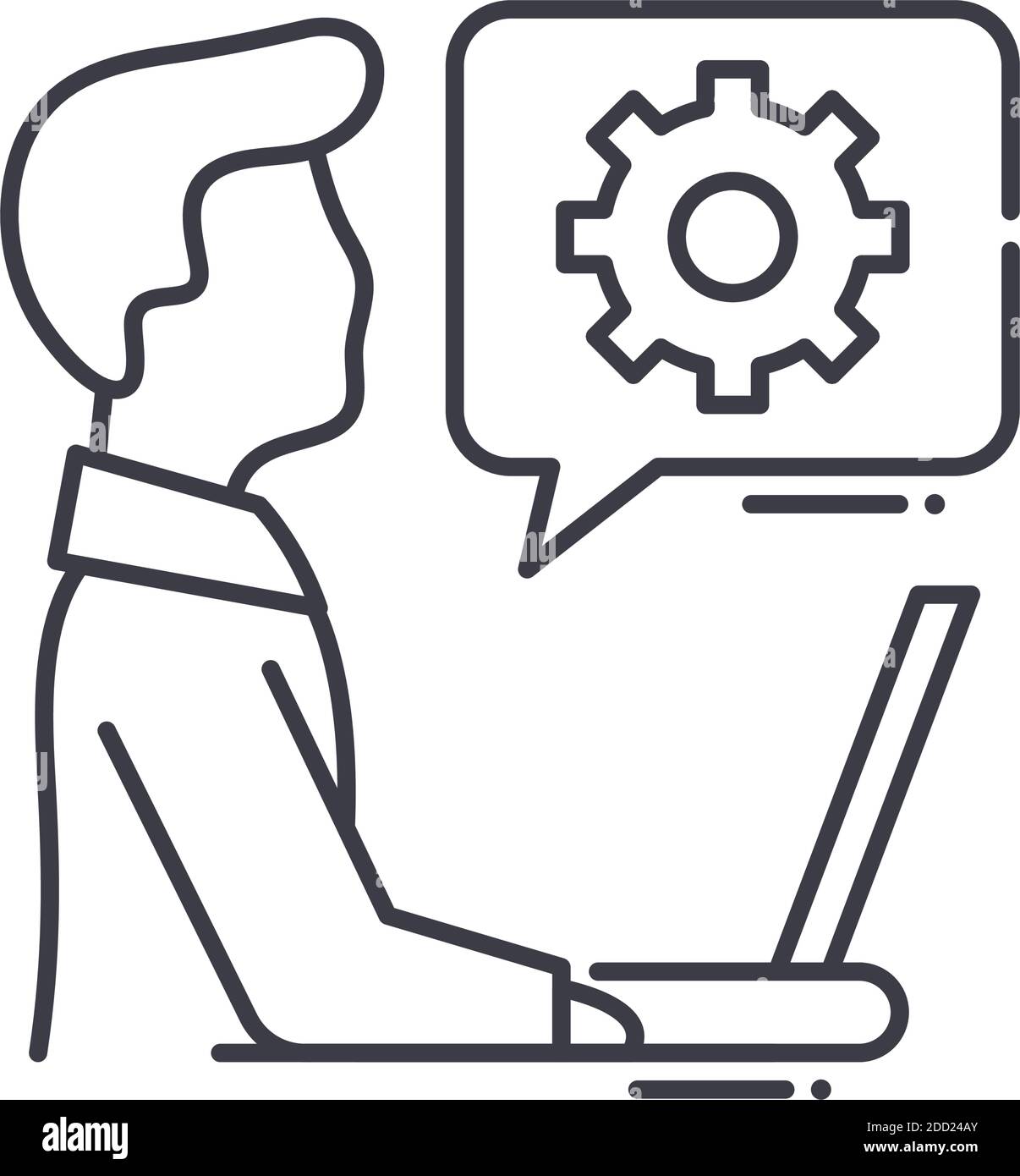 Expert advice icon, linear isolated illustration, thin line vector, web ...