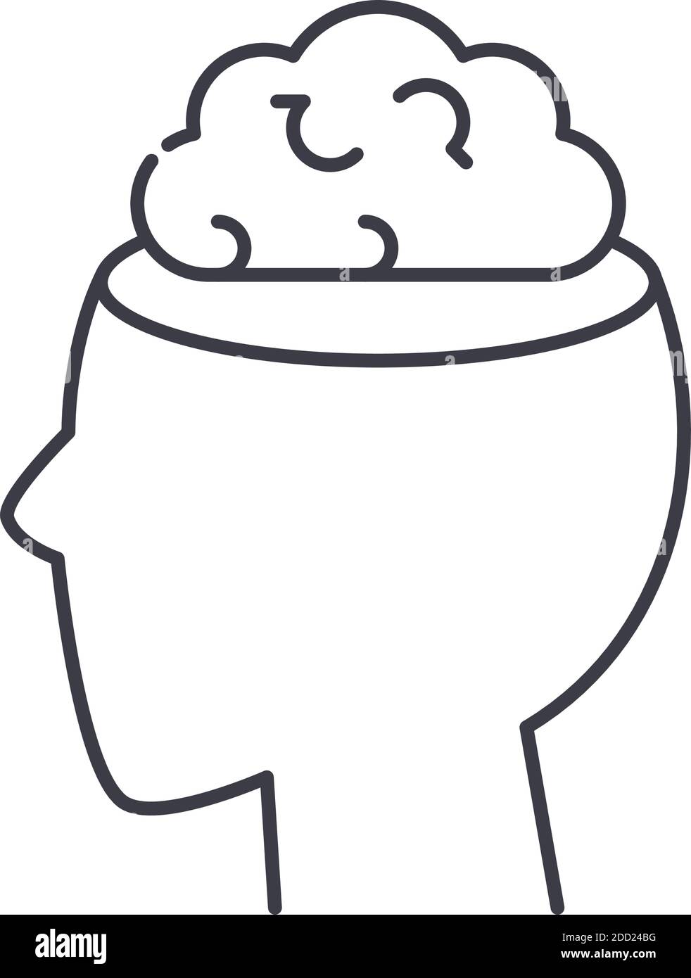 Empty mind icon, linear isolated illustration, thin line vector, web ...