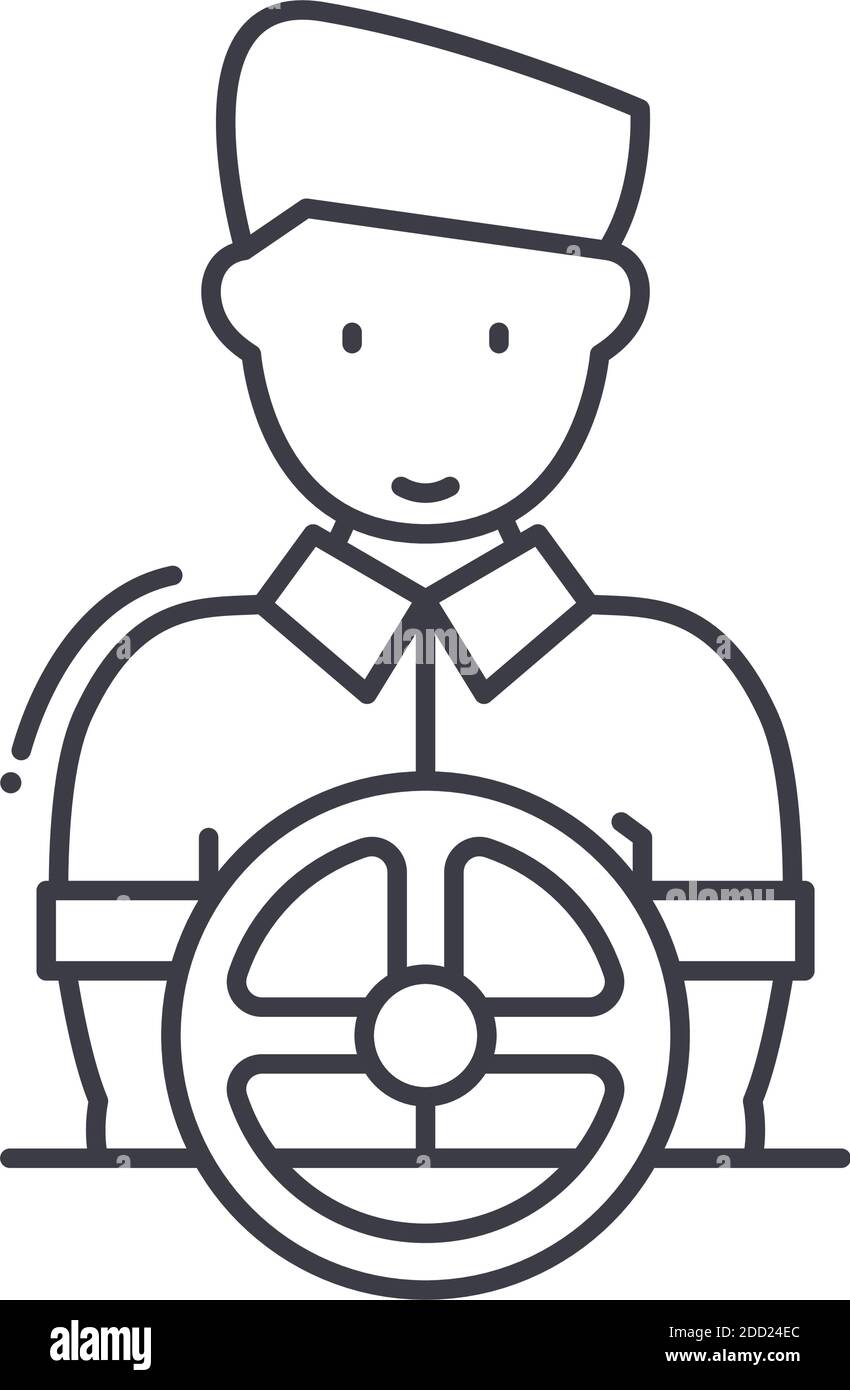 Driver icon, linear isolated illustration, thin line vector, web design ...