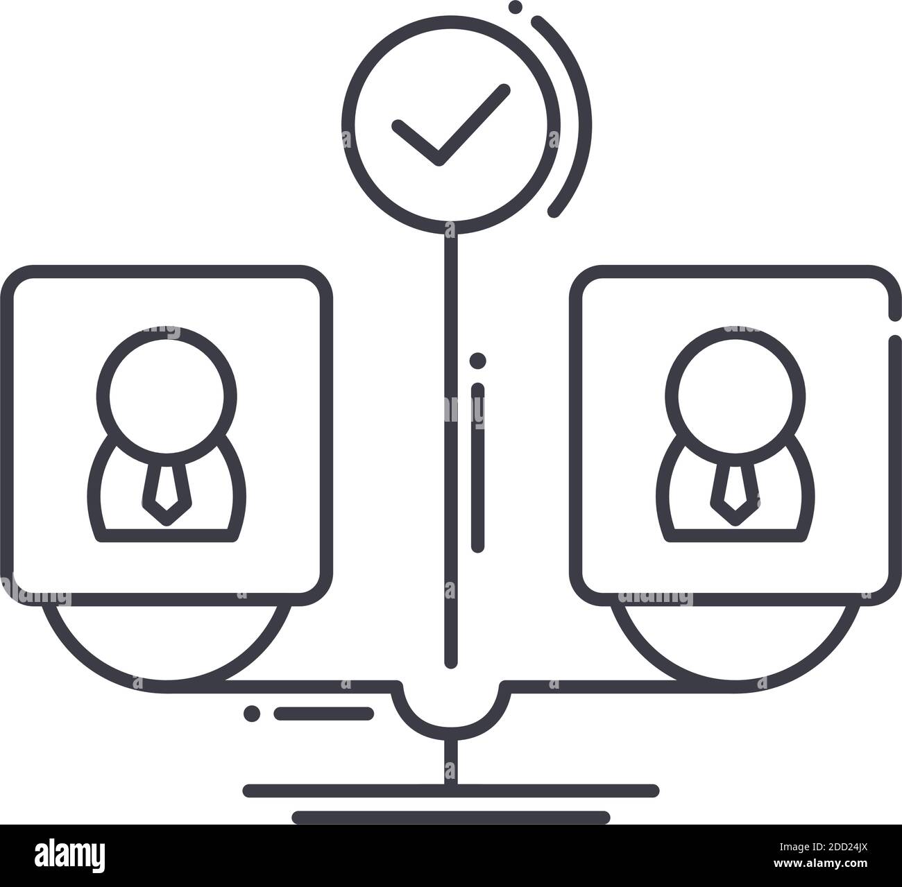 Employee right icon, linear isolated illustration, thin line vector ...