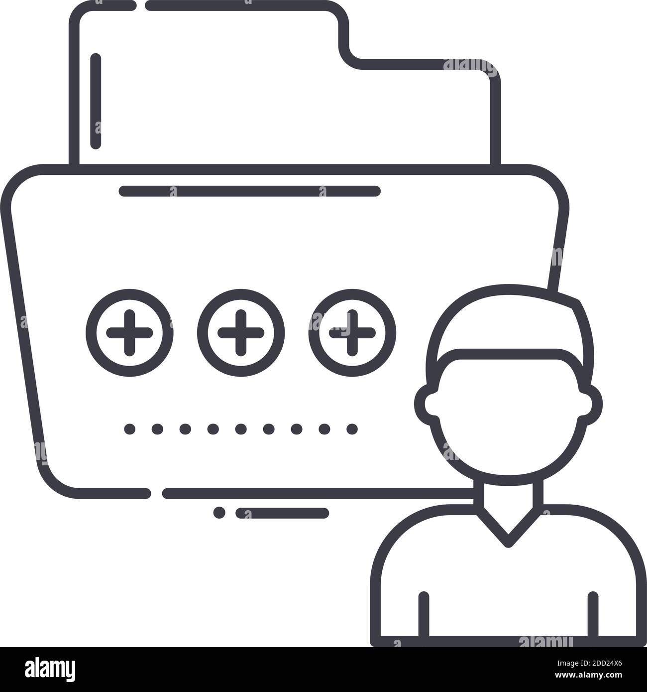 Employee skills concept icon, linear isolated illustration, thin line ...