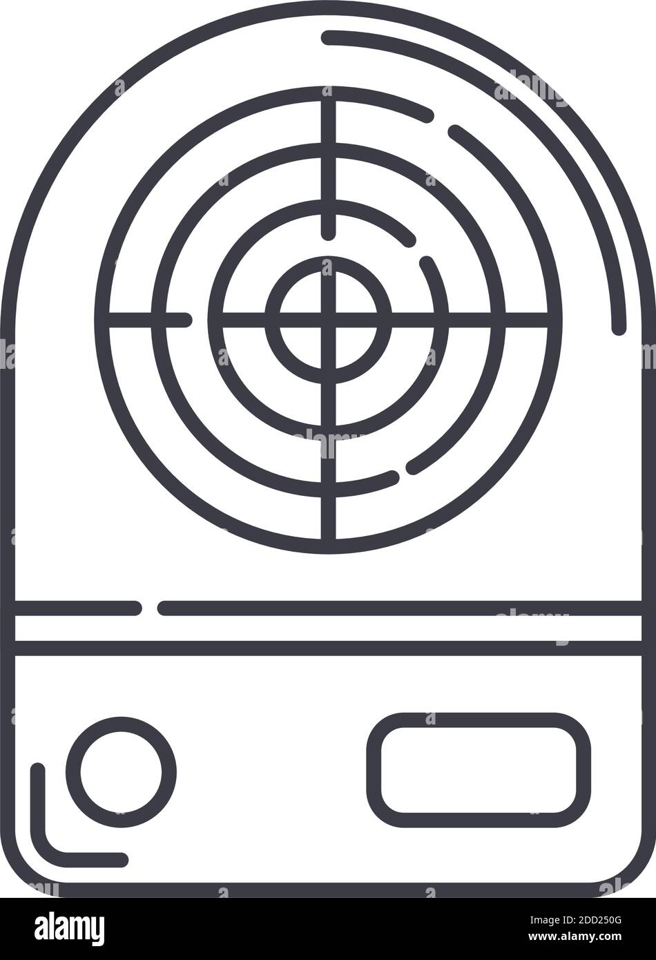 Electric heater concept icon, linear isolated illustration, thin line ...