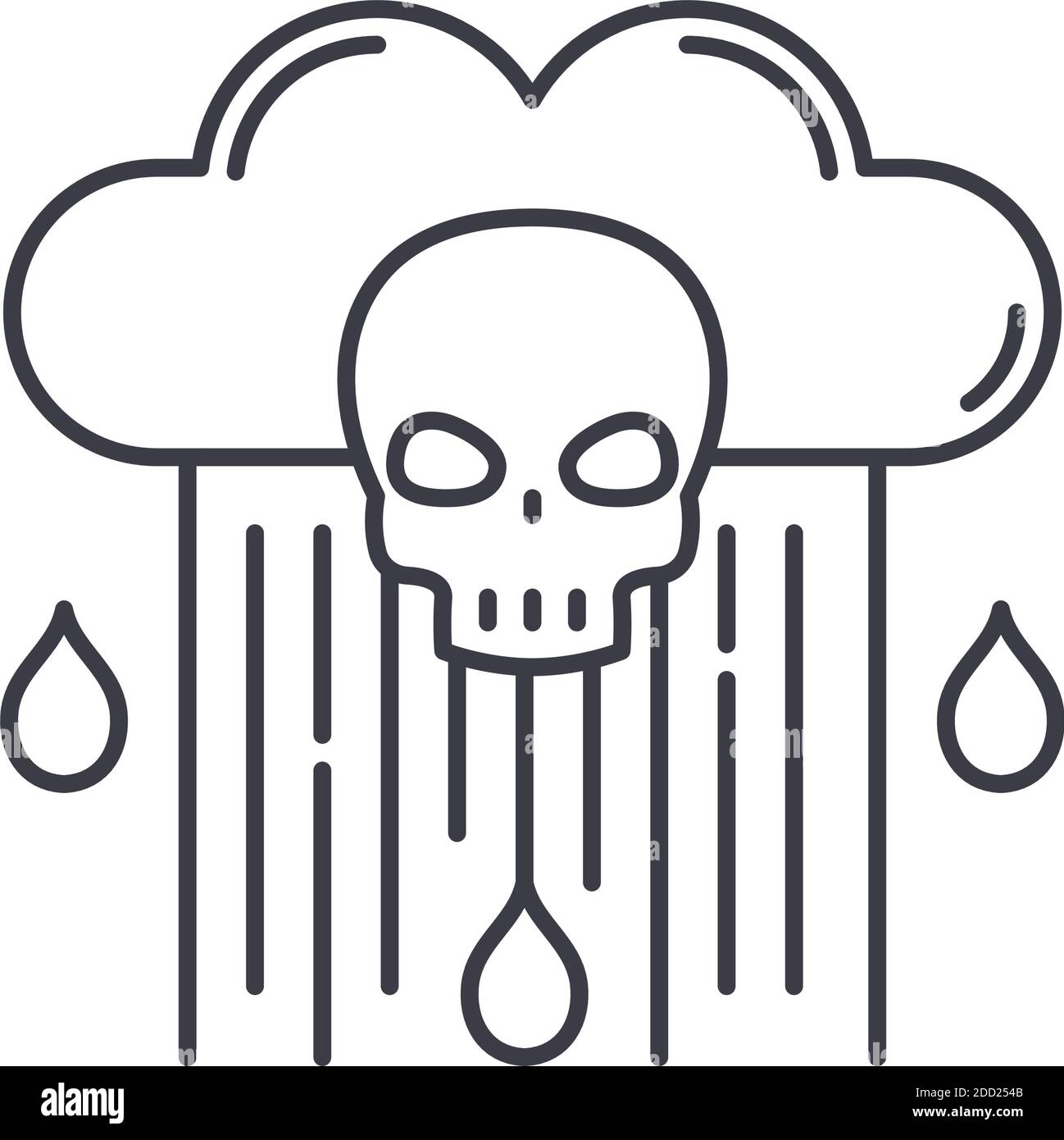 Ecological damage icon, linear isolated illustration, thin line vector ...
