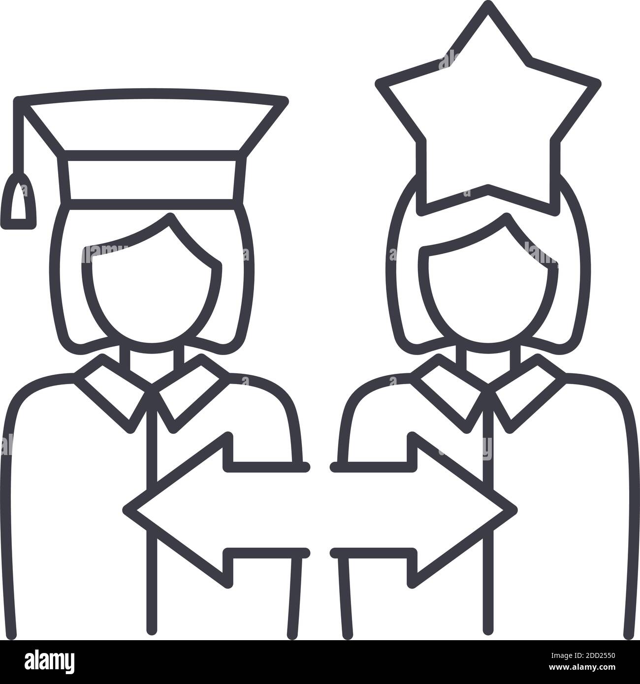 Experts study icon, linear isolated illustration, thin line vector, web ...