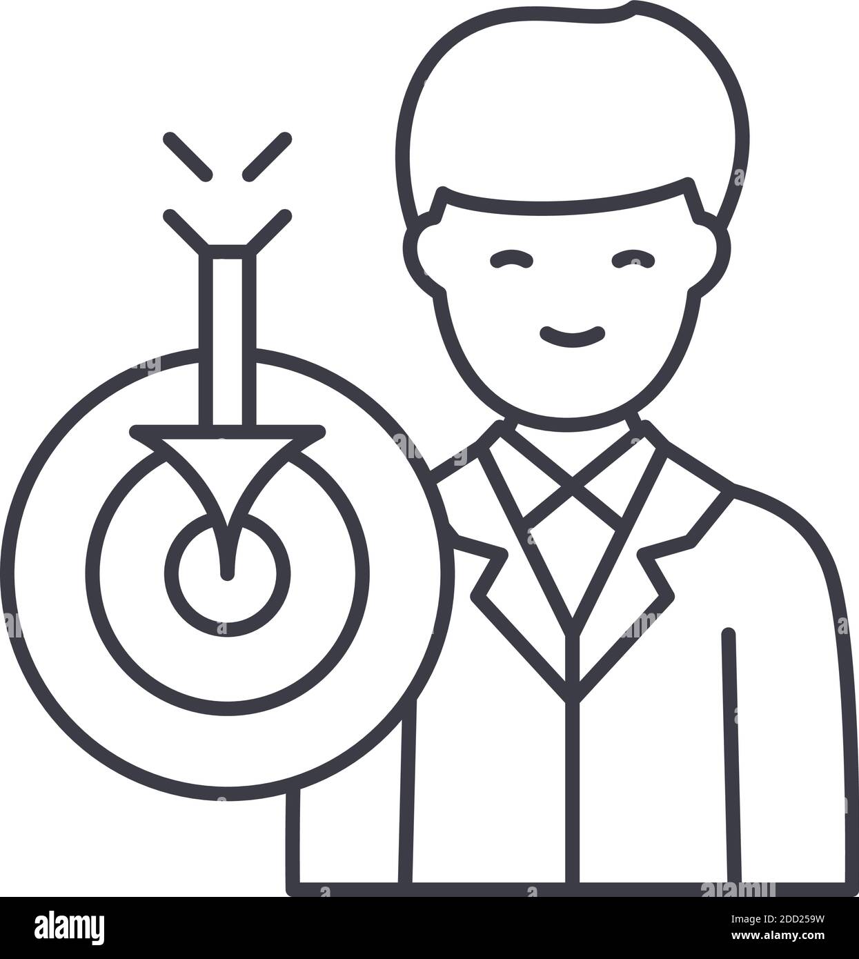 Employee skills icon, linear isolated illustration, thin line vector ...