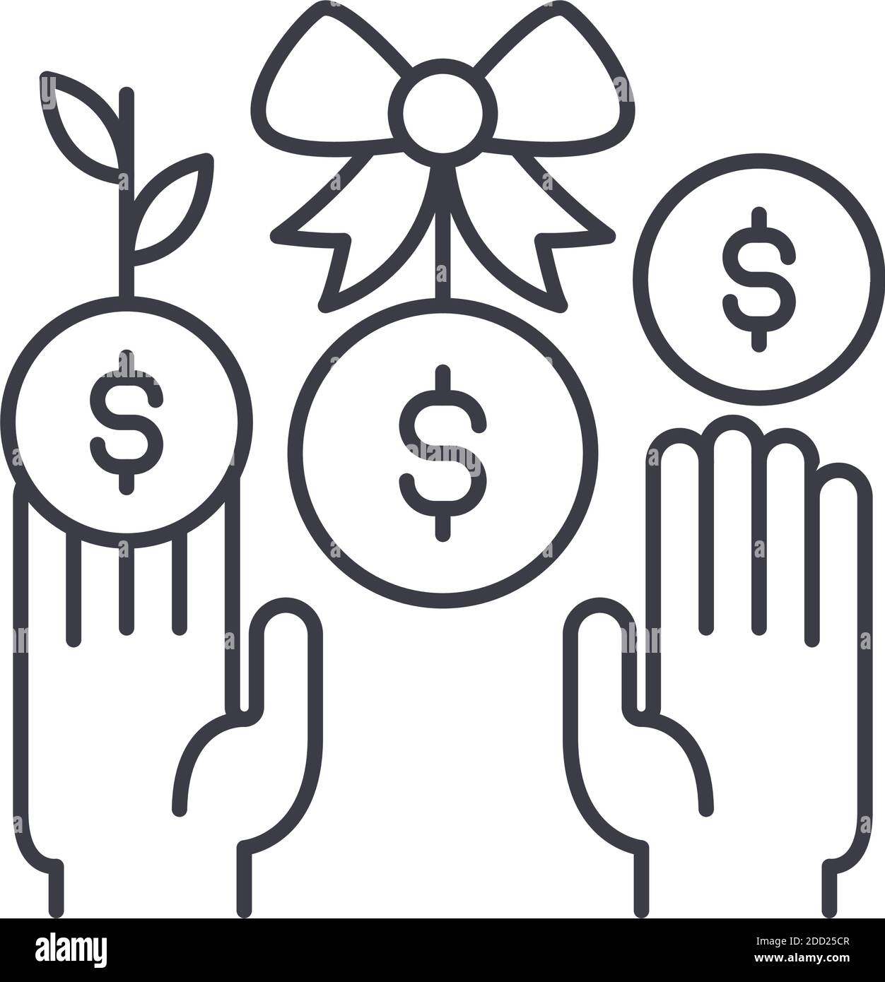 Endowment icon, linear isolated illustration, thin line vector, web ...