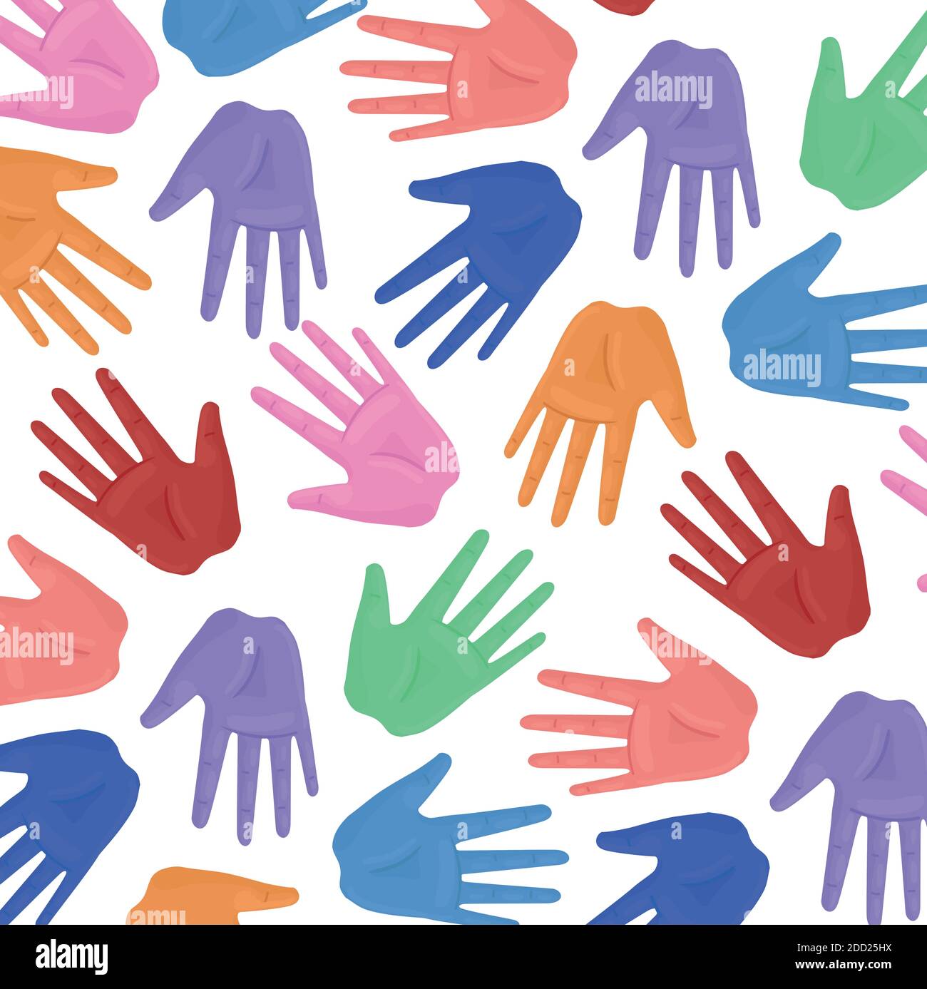 international human rights poster with hands print colors Stock Vector ...