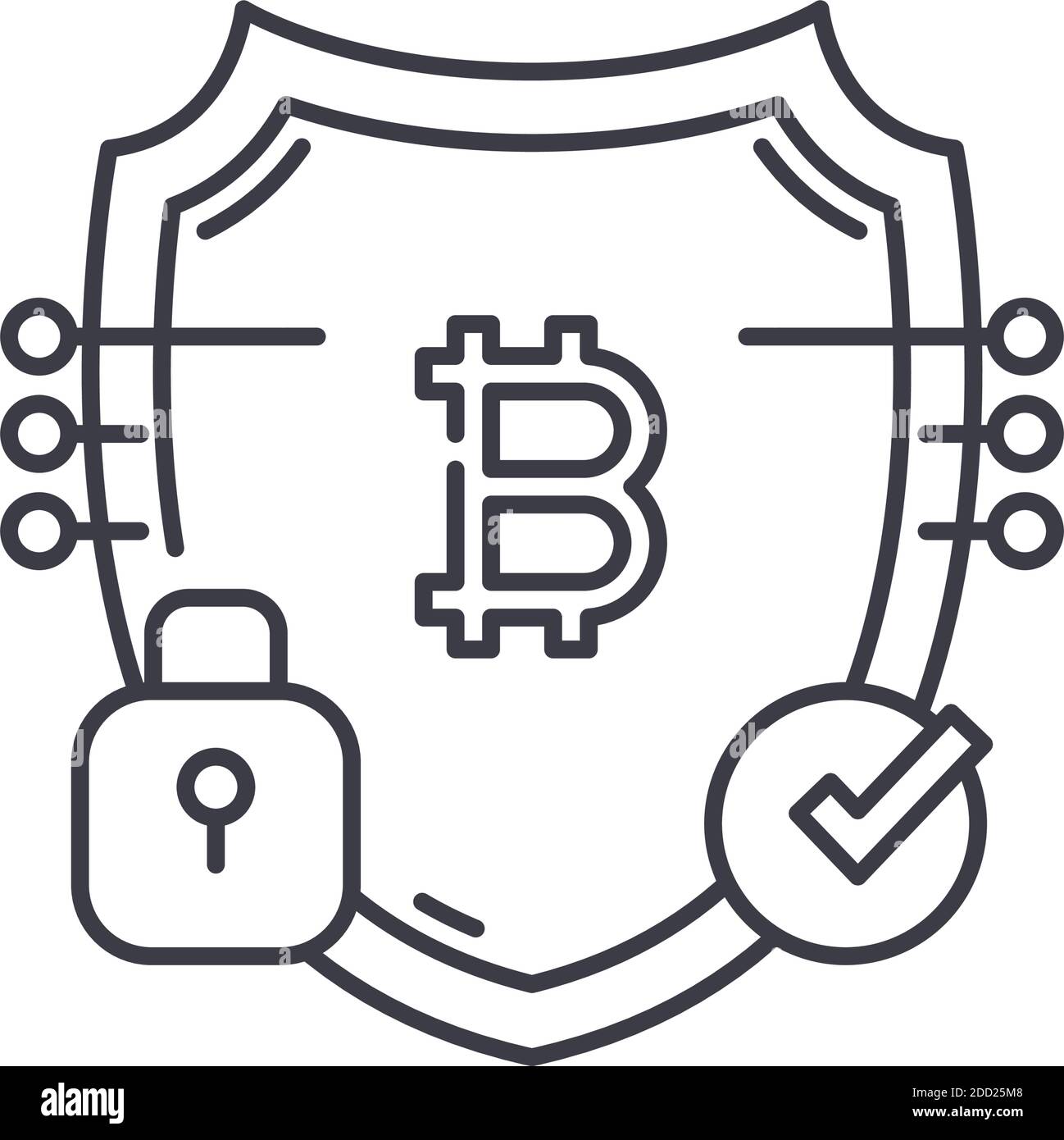 Encrypted icon, linear isolated illustration, thin line vector, web ...