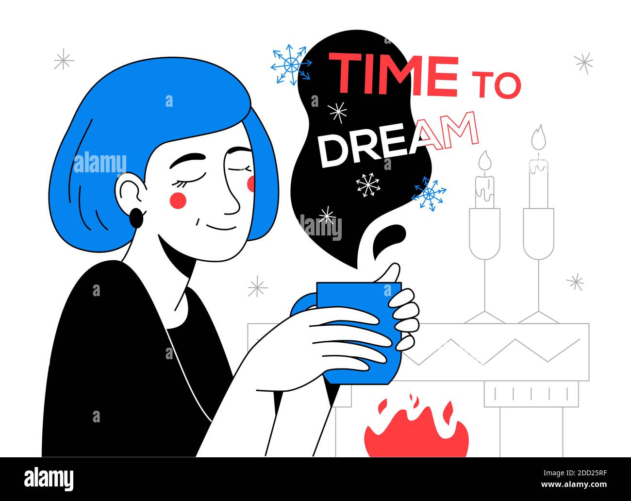 Time to dream - modern flat design style illustration Stock Vector ...
