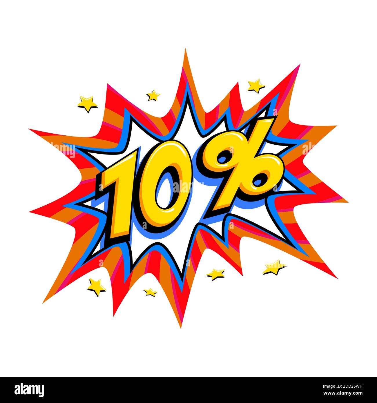 10% off sale. Comic red sale bang balloon - Pop art style discount ...
