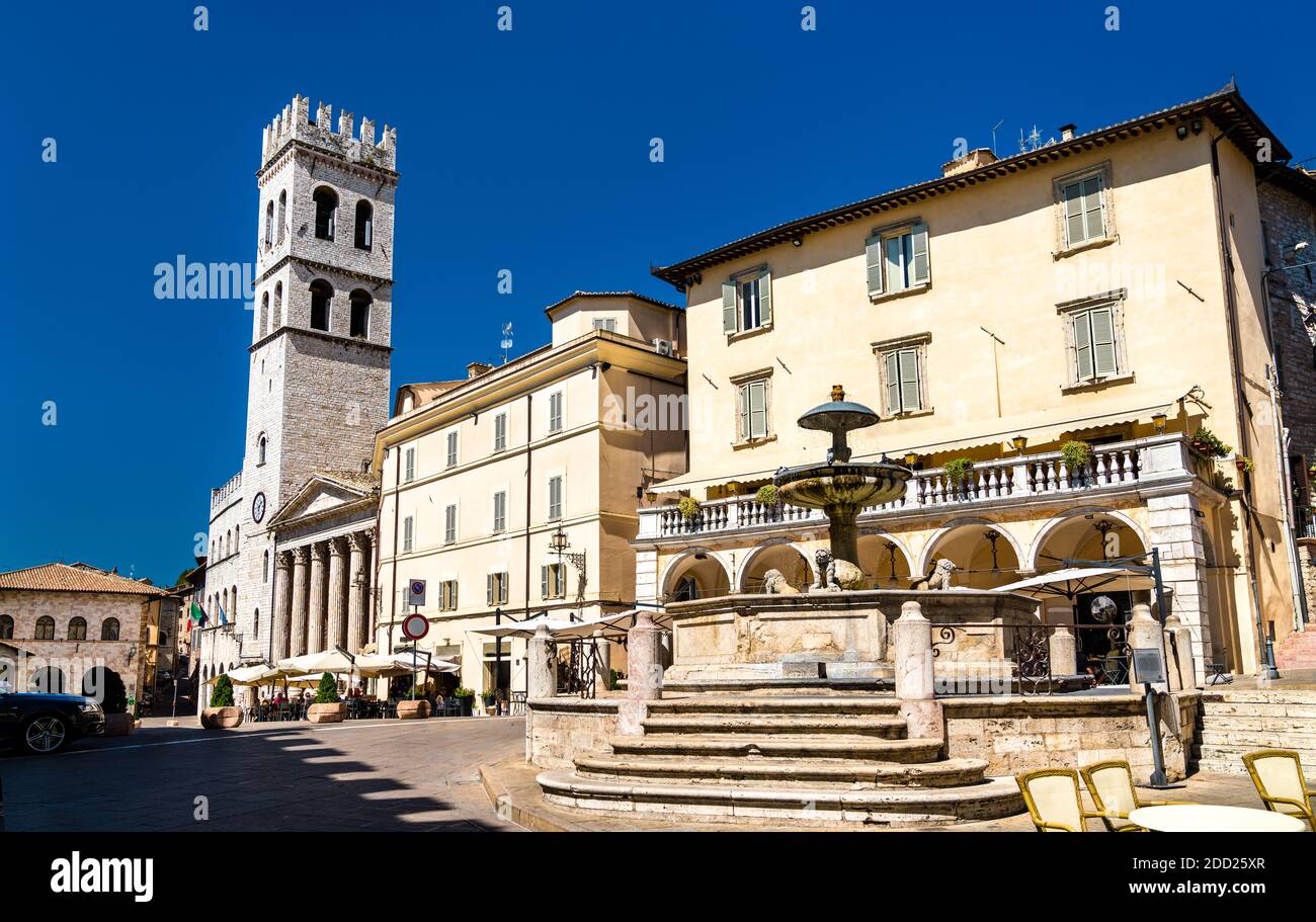 Town Hall Square in Assisi, Italy Stock Photo - Alamy