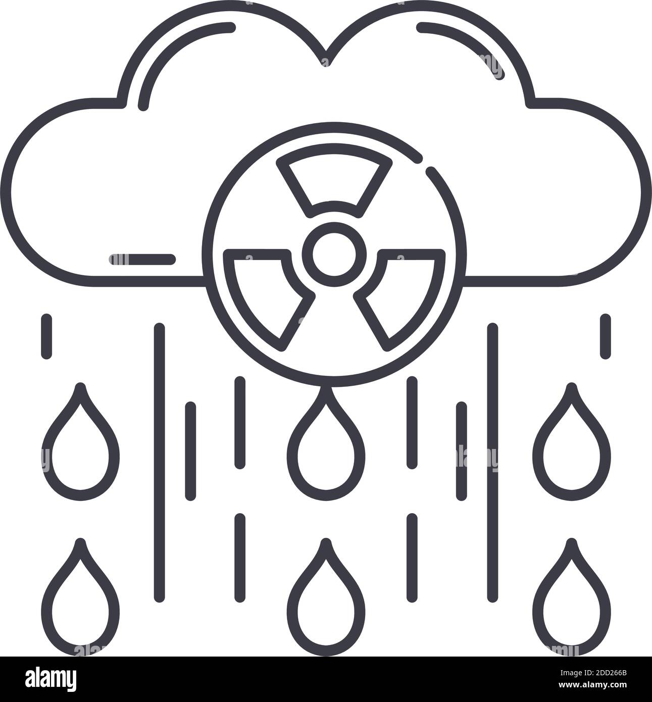 Ecological catastrophe icon, linear isolated illustration, thin line ...