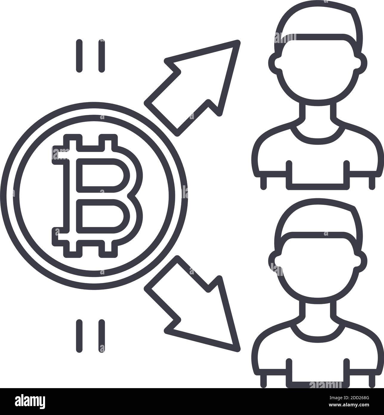 Double money spend icon, linear isolated illustration, thin line vector ...