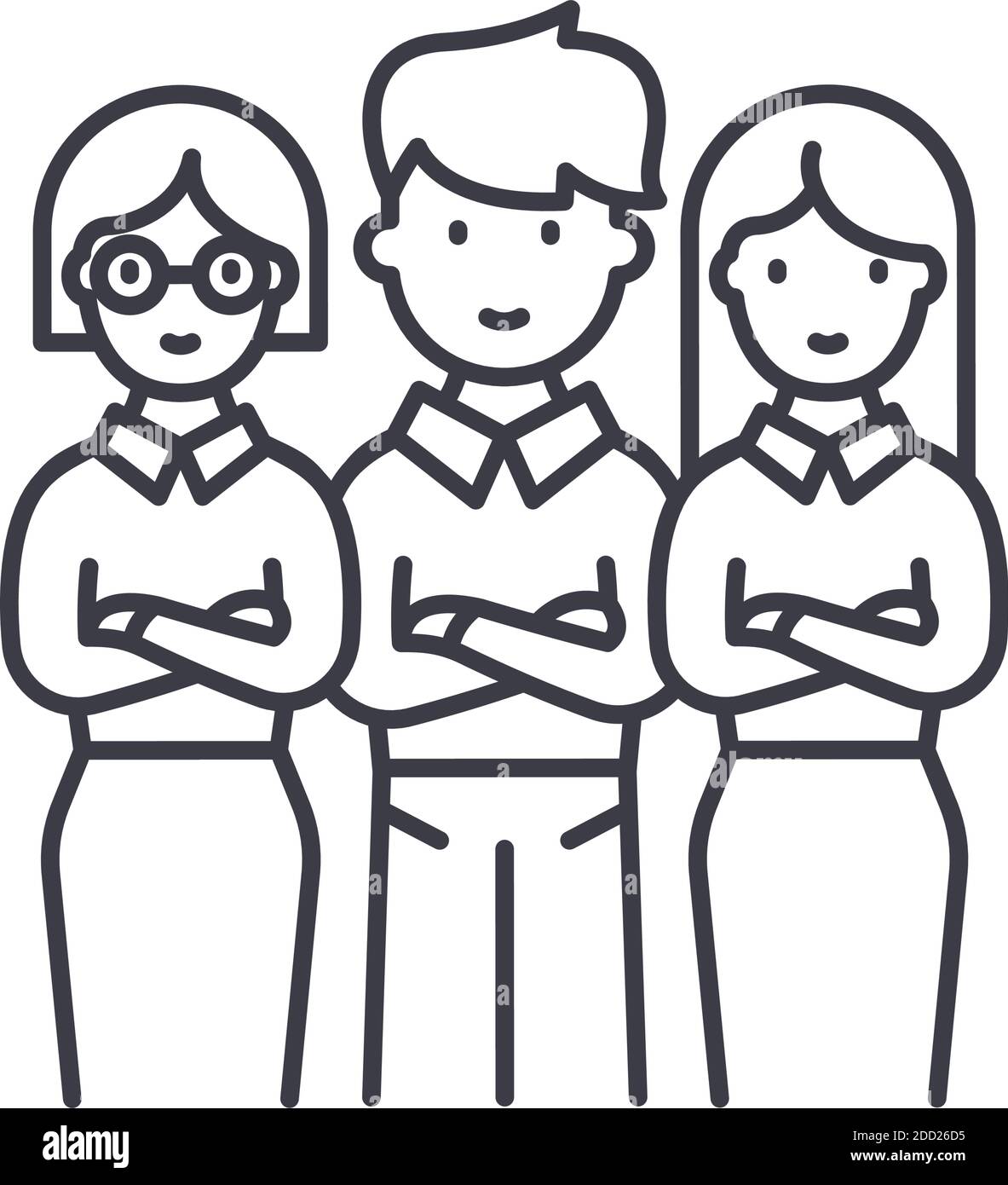 Employees icon, linear isolated illustration, thin line vector, web ...