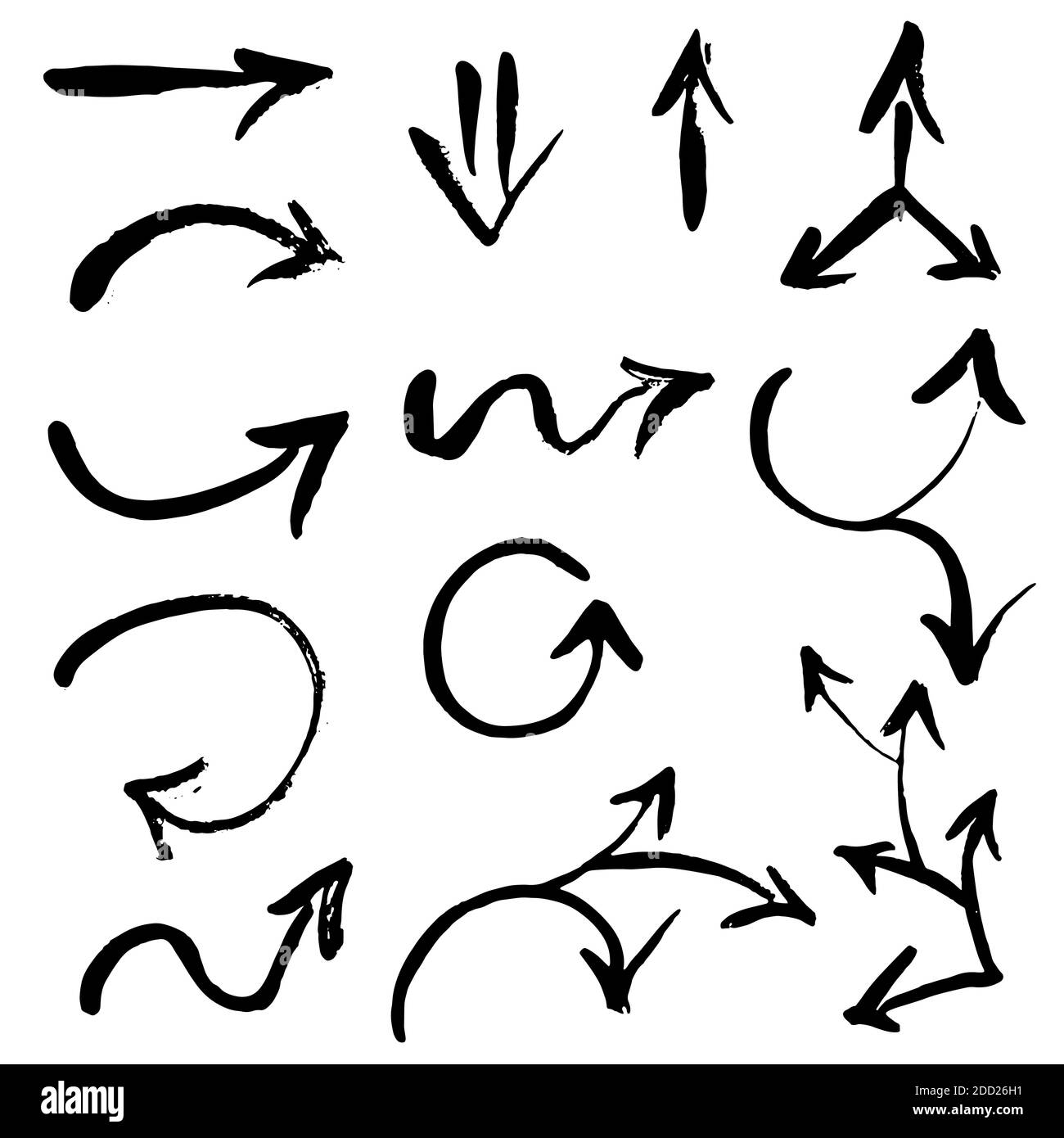 Dry brush arrow icon set. Vector illustration Stock Vector Image & Art ...