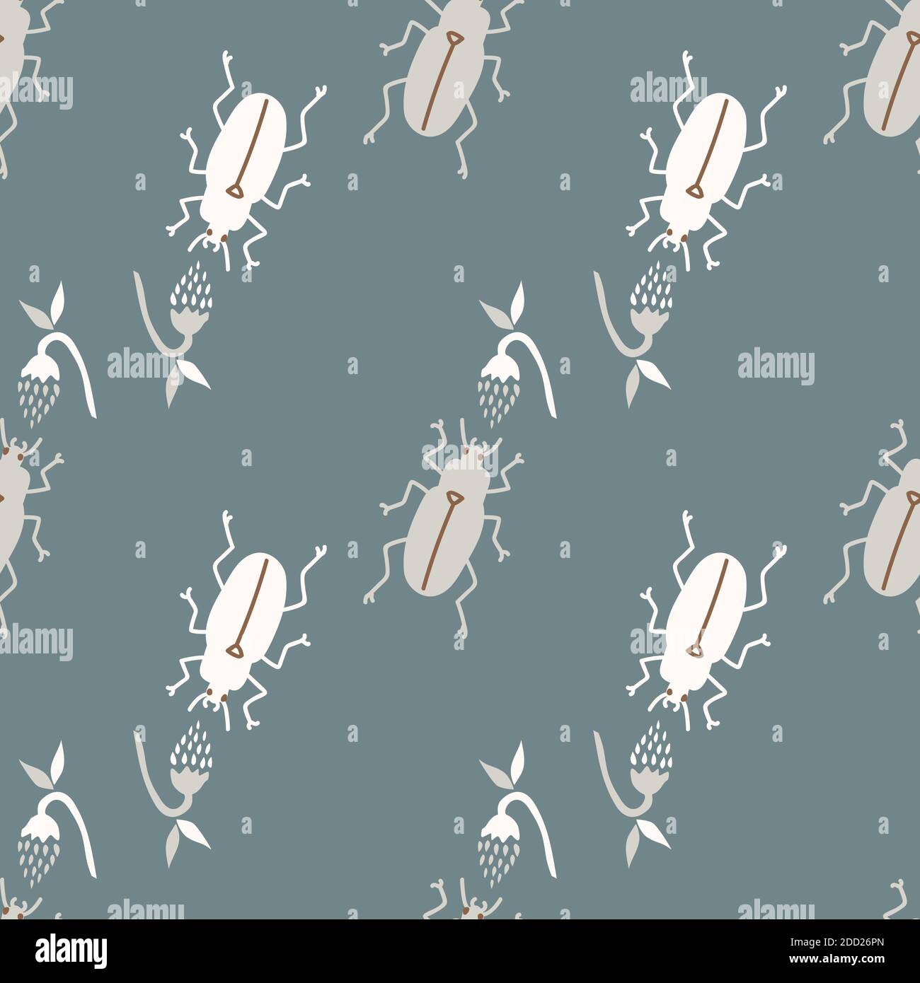 Seamless background bug insect gender neutral pattern. Whimsical ...