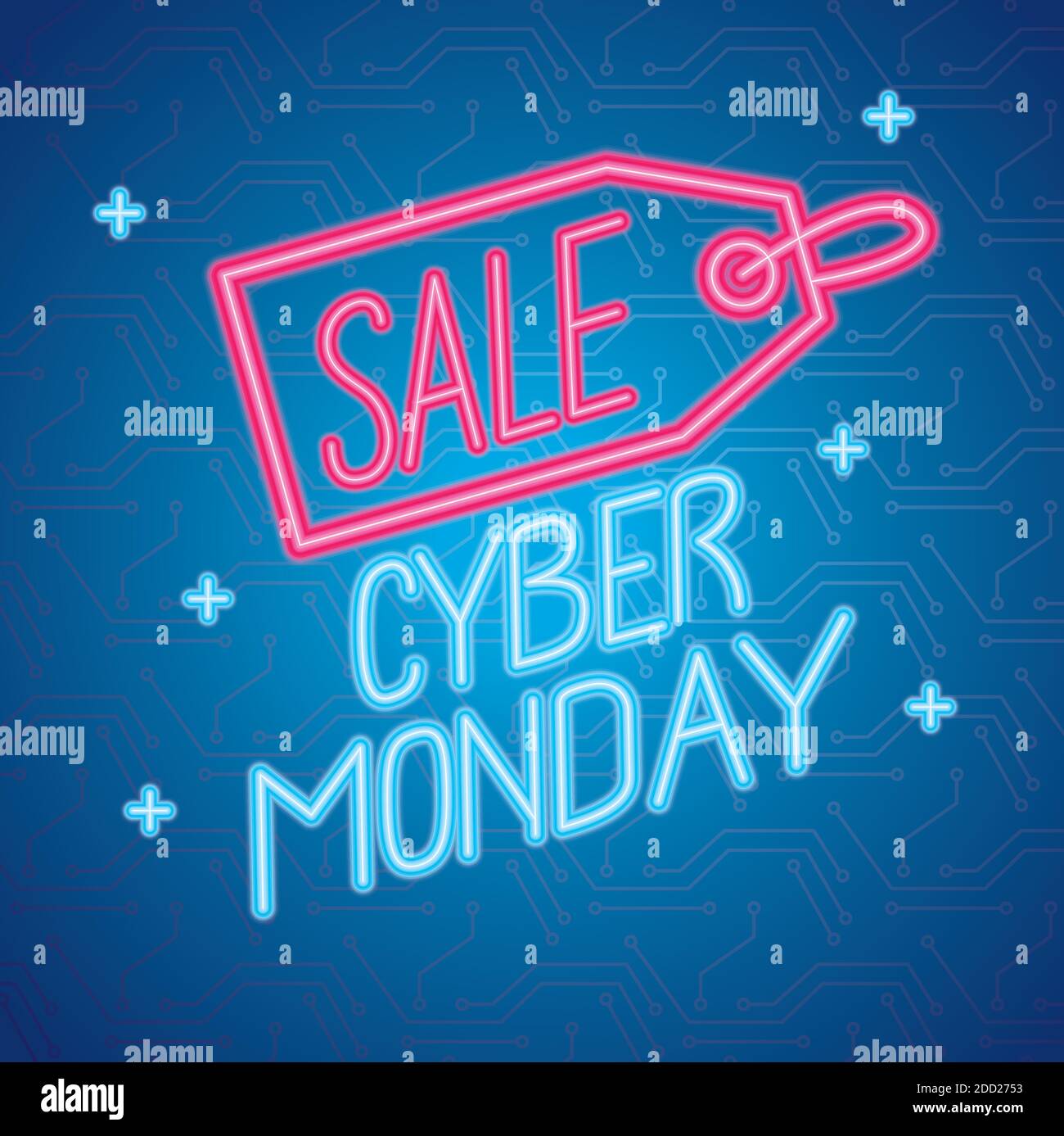 Cyber monday lettering neon Stock Vector Images - Alamy