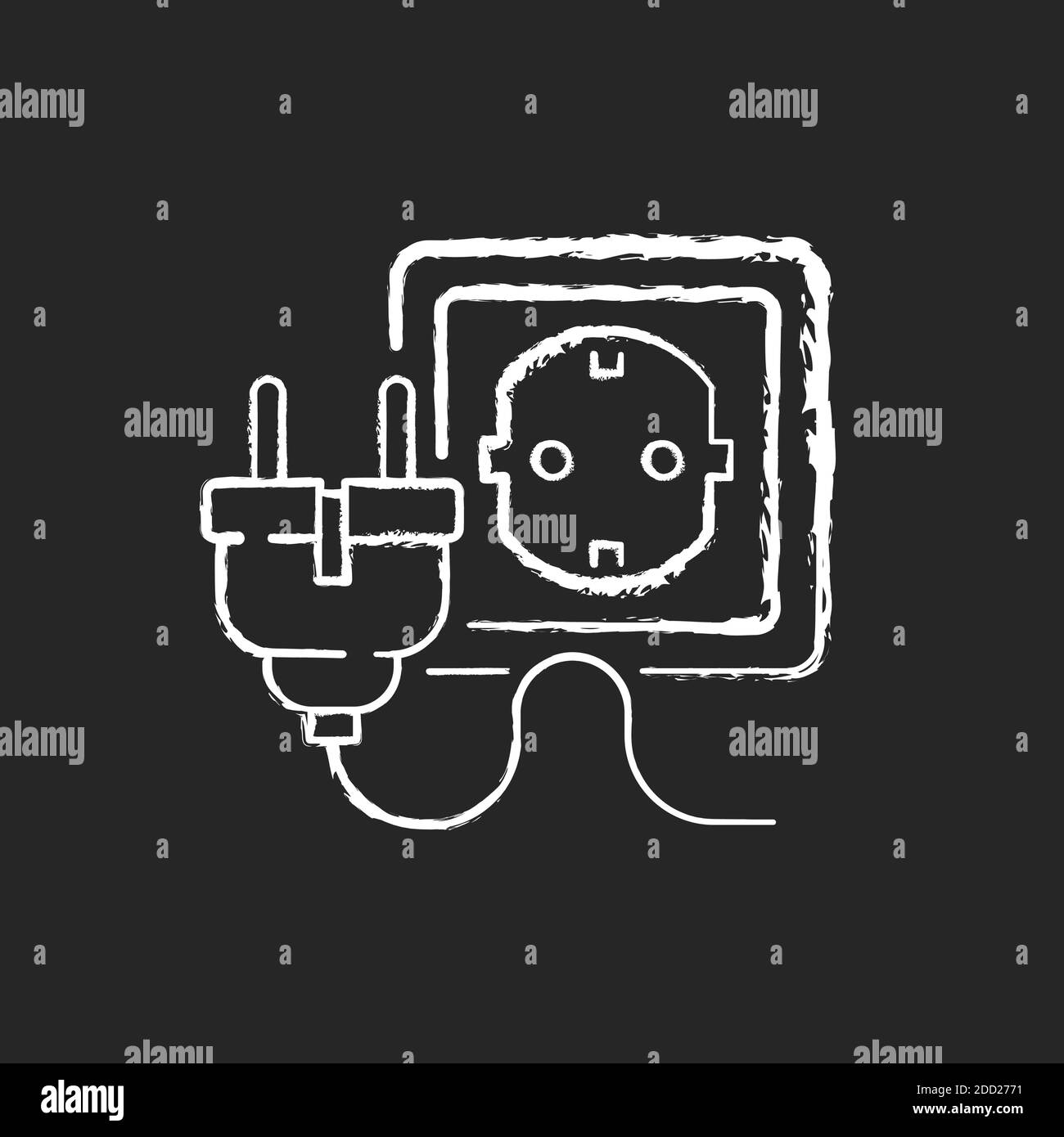 Electrical insert for cable chalk white icon on black background Stock ...