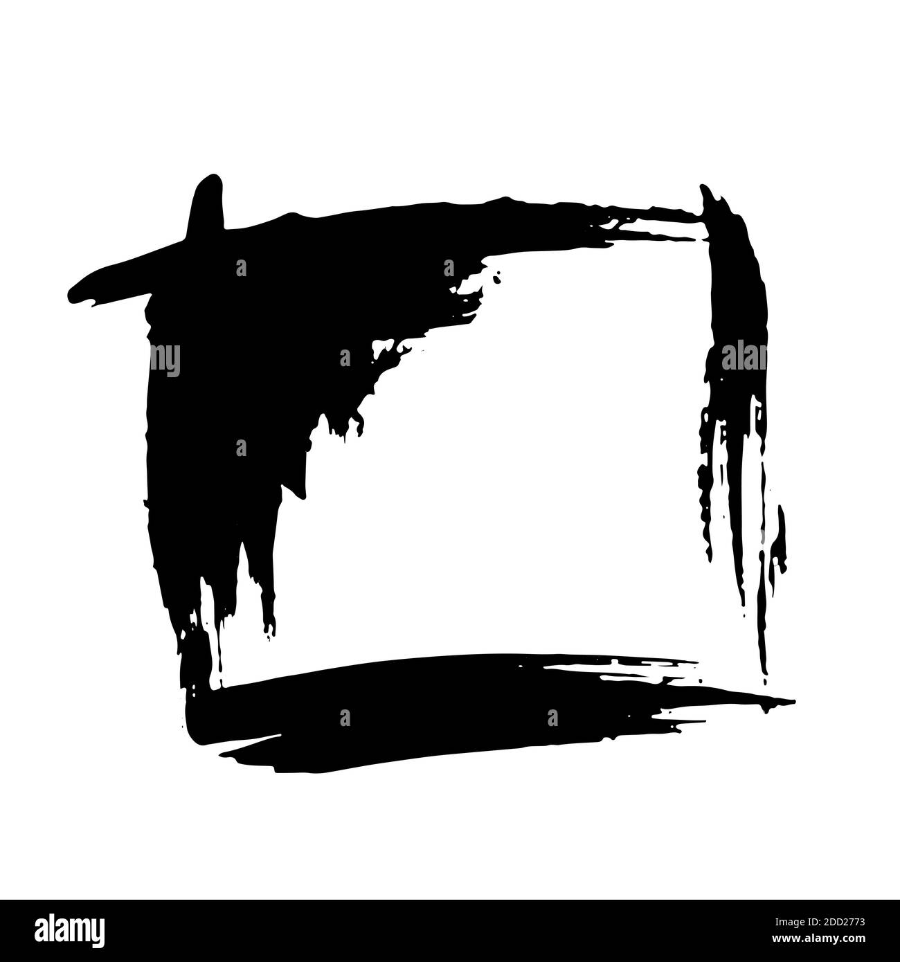 Ink vector brush stroke frame. Vector illustration. Grunge texture ...