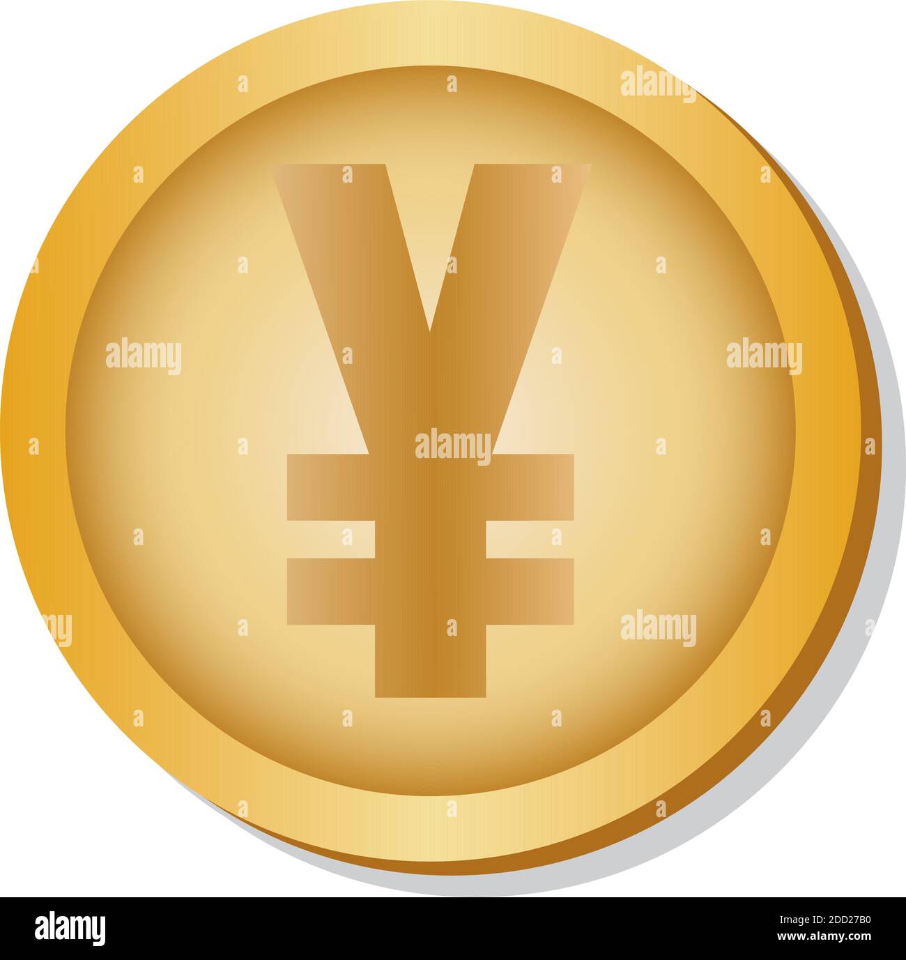 Isolated yen coin gold in white background financial icon- Vector Stock ...