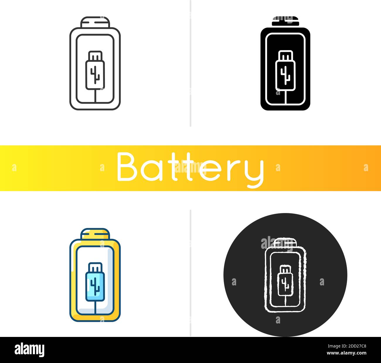Battery charging using cable icon Stock Vector Image & Art - Alamy