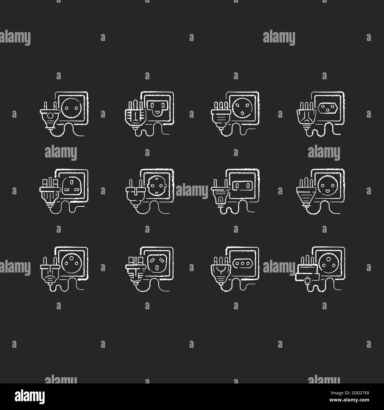 Sockets black glyph icons set on white space Stock Vector Image & Art ...
