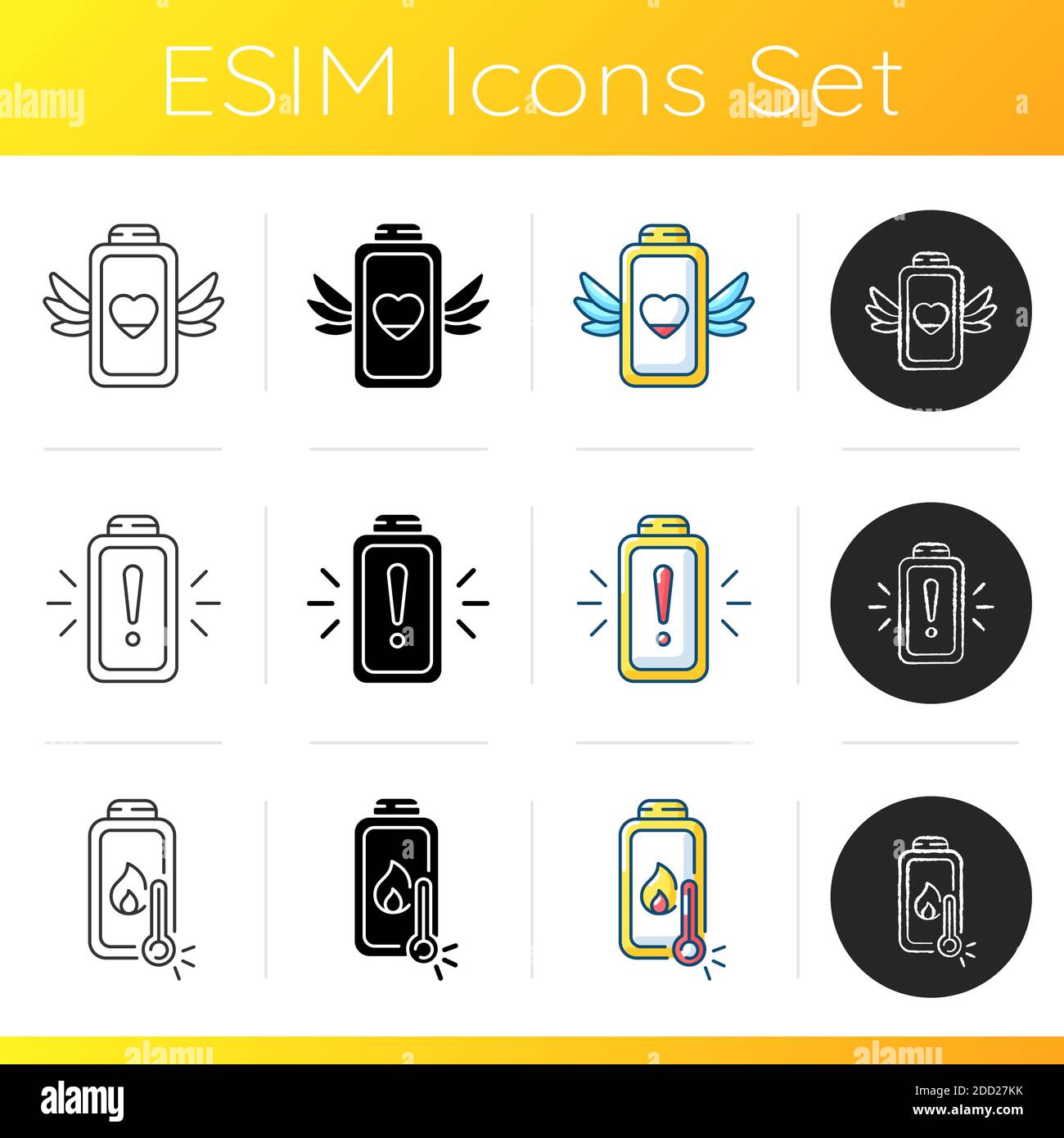 Battery cable charging process icons set Stock Vector Image & Art - Alamy