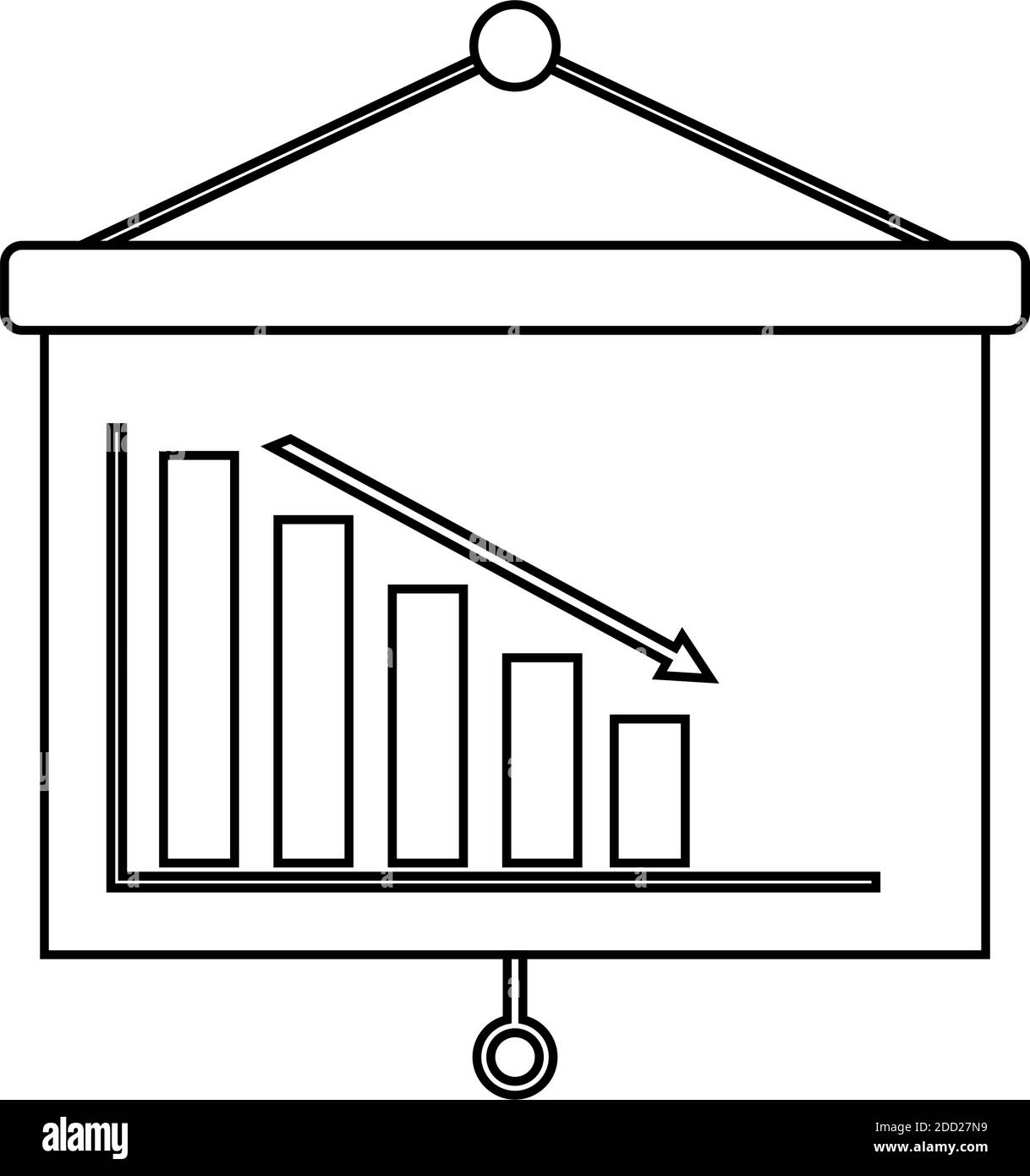 Isolated increased report draw in white background financial icon ...